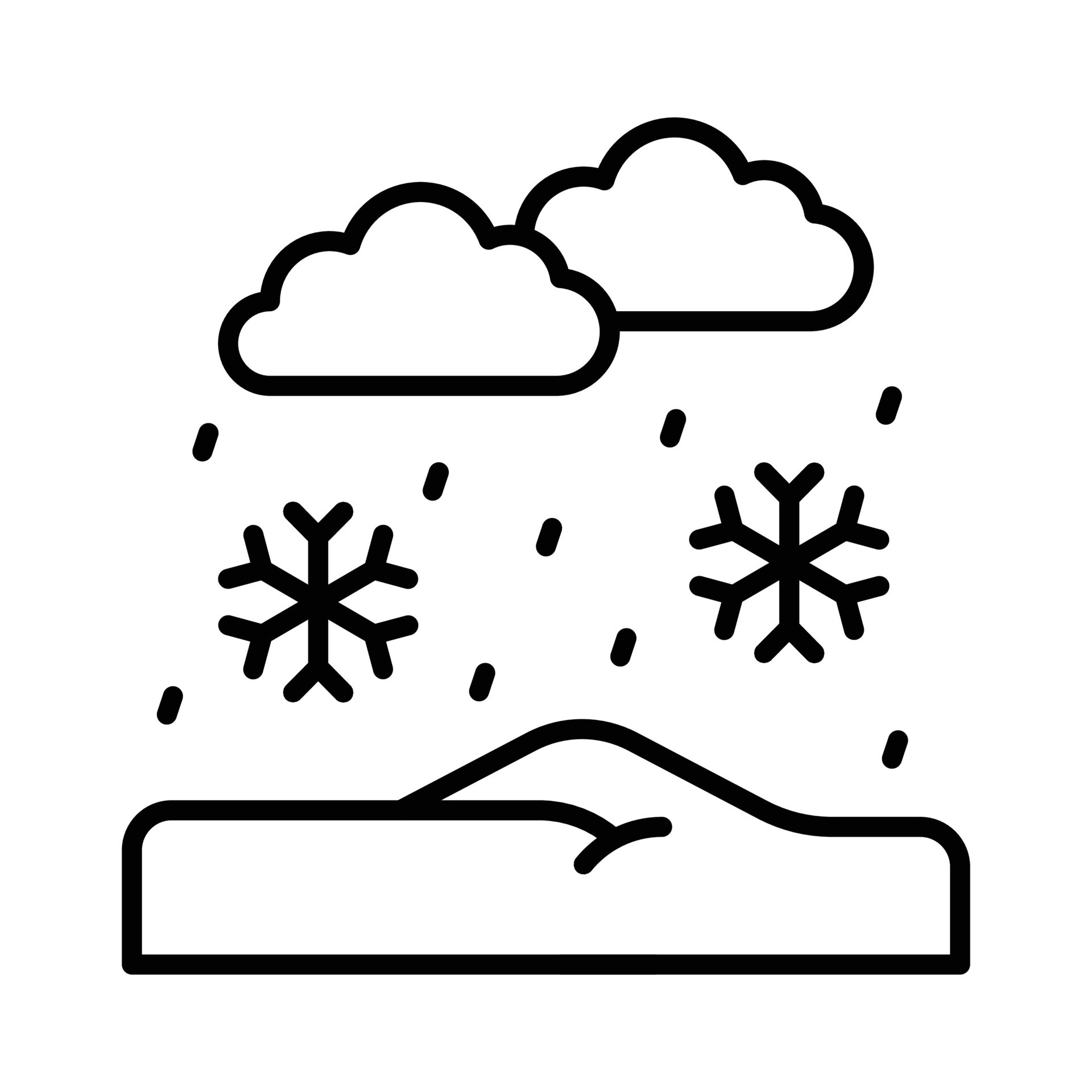 Snowflakes Falling From Clouds Denoting Snow Falling Icon In Trendy Style 25268479 Vector Art At