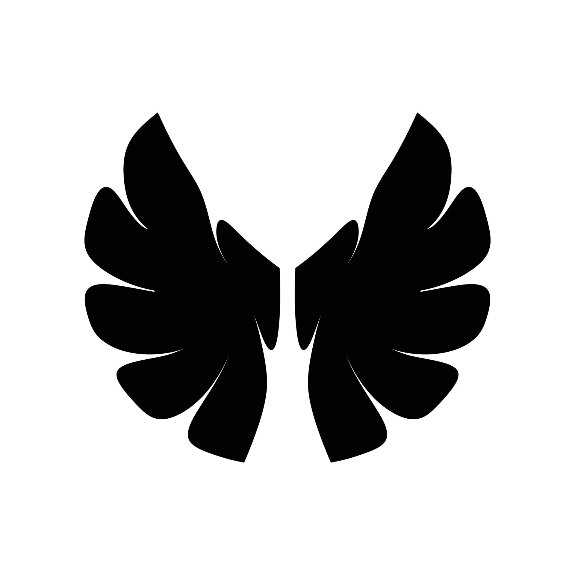 Black Wings Icon Collection Wings Badge On A White Background Vector Illustration 25268875