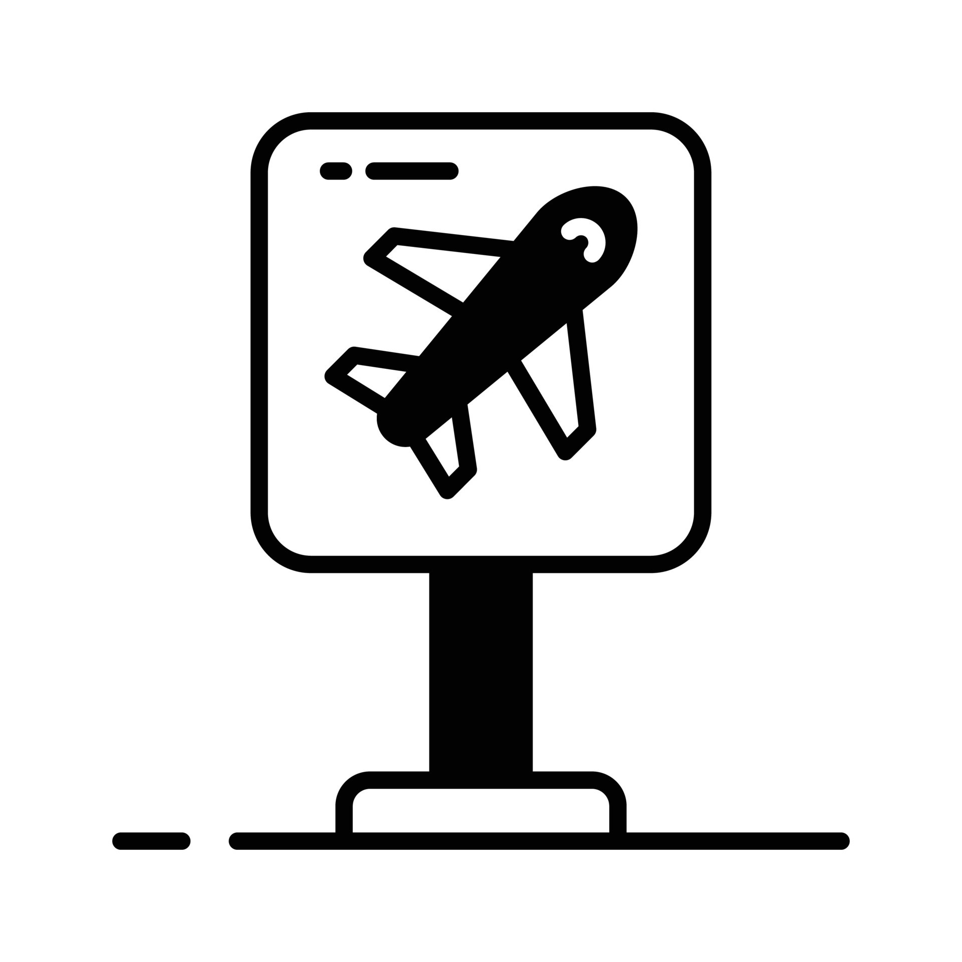 Check this carefully crafted designed icon of airport sign board in ...