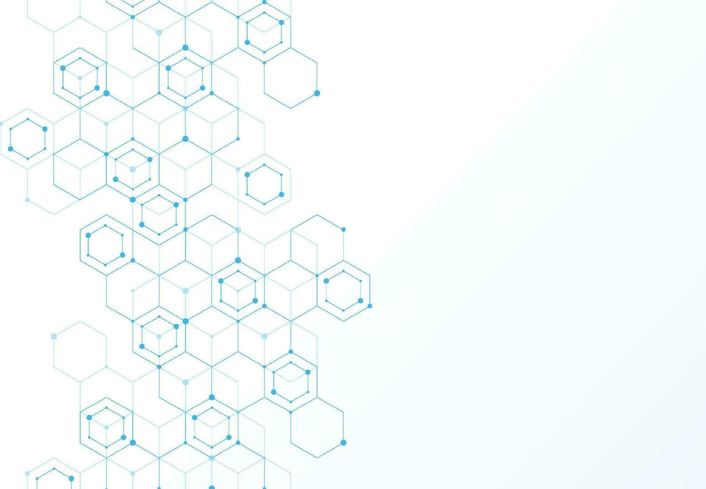 Abstract hexagonal molecular structures in technology background and science style. Medical ...