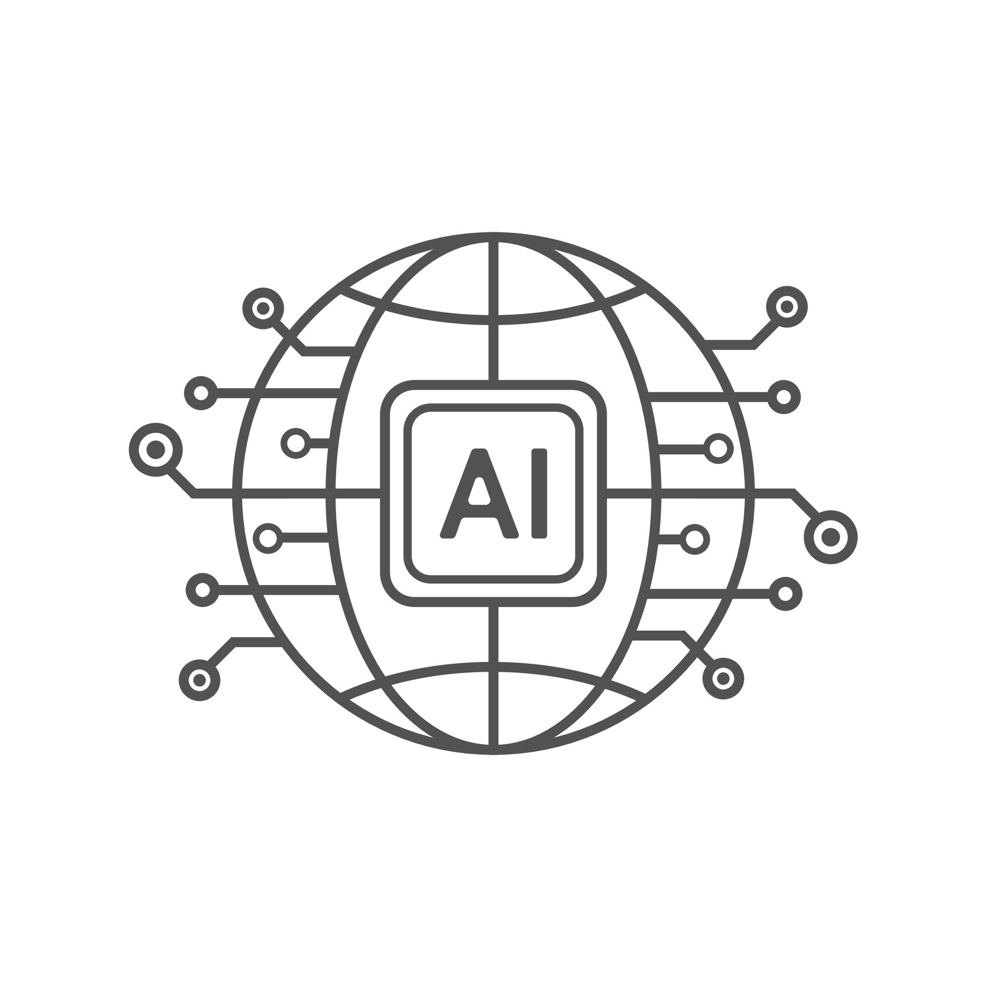 Artificial intelligence circuit line style. Machine learning design ...