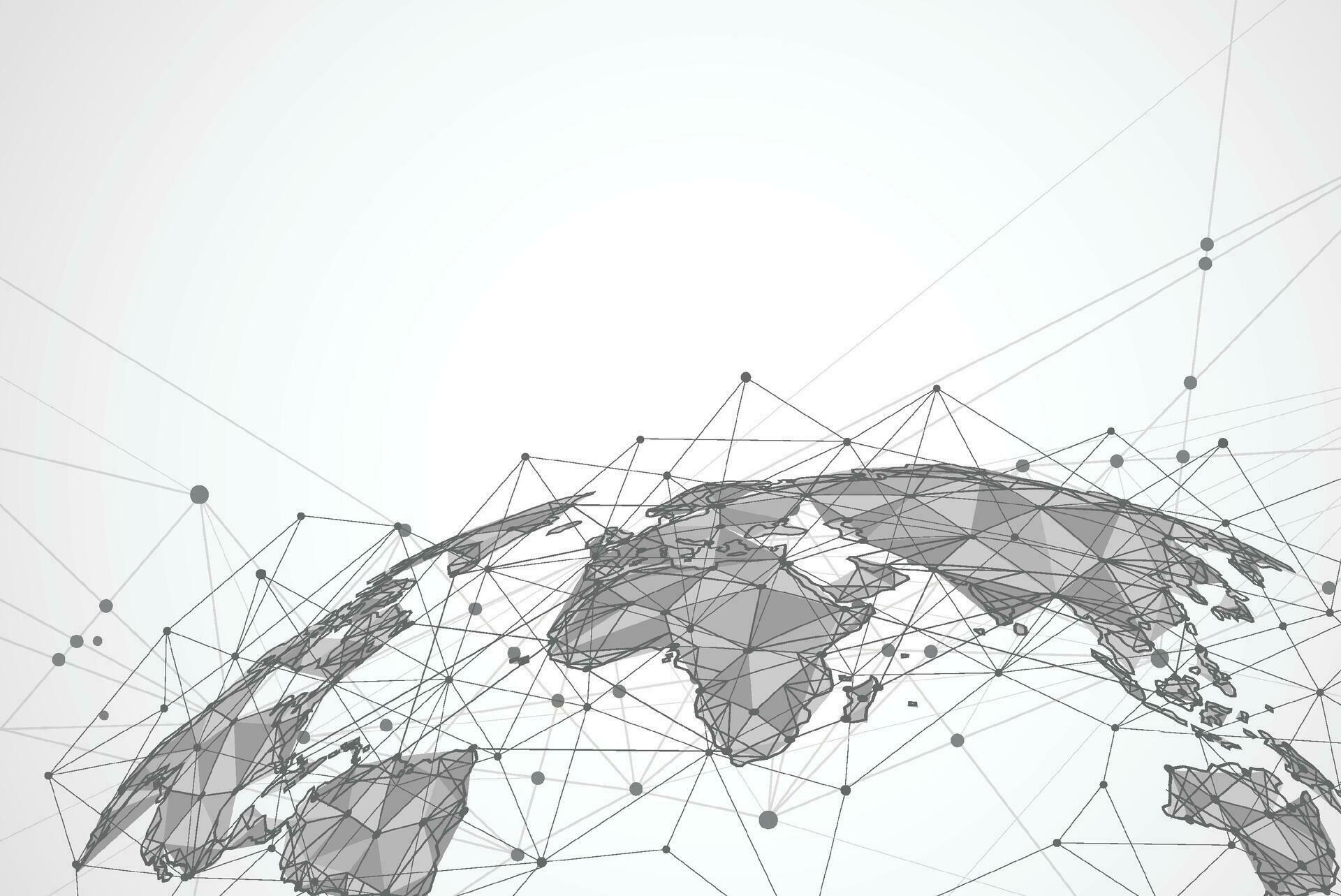 Global Network Connection World Map Point And Line Composition Concept