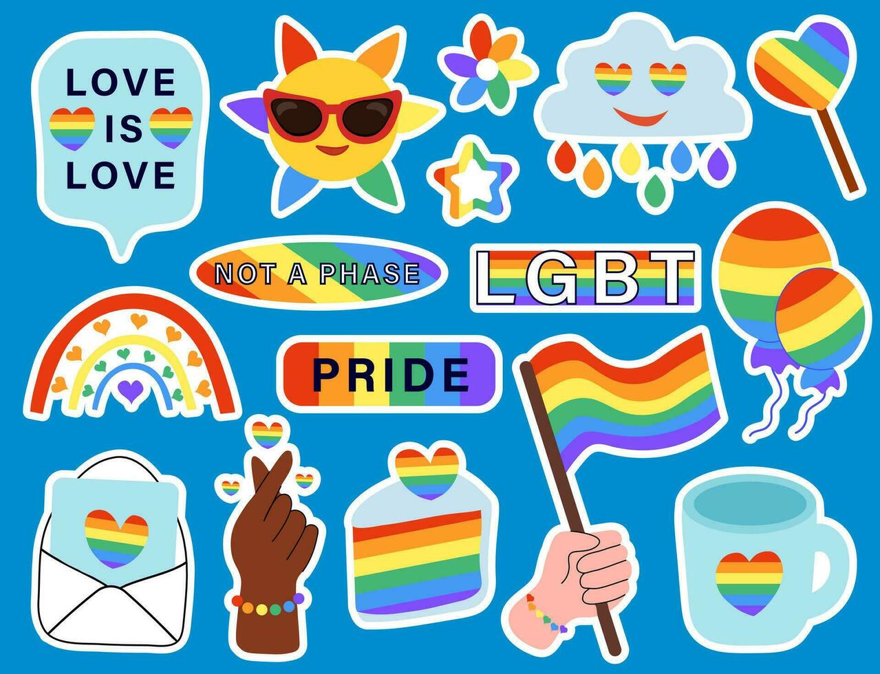 LGBT community sticker pack. LGBTQ set. Symbol of the LGBT pride ...