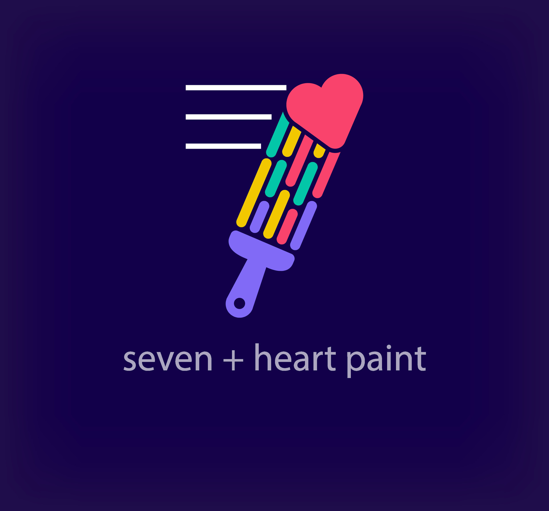 Creative number 7 heart paint logo. Unique color transitions. Unique ... Creative number 7 heart paint logo. Unique color transitions. Unique ...