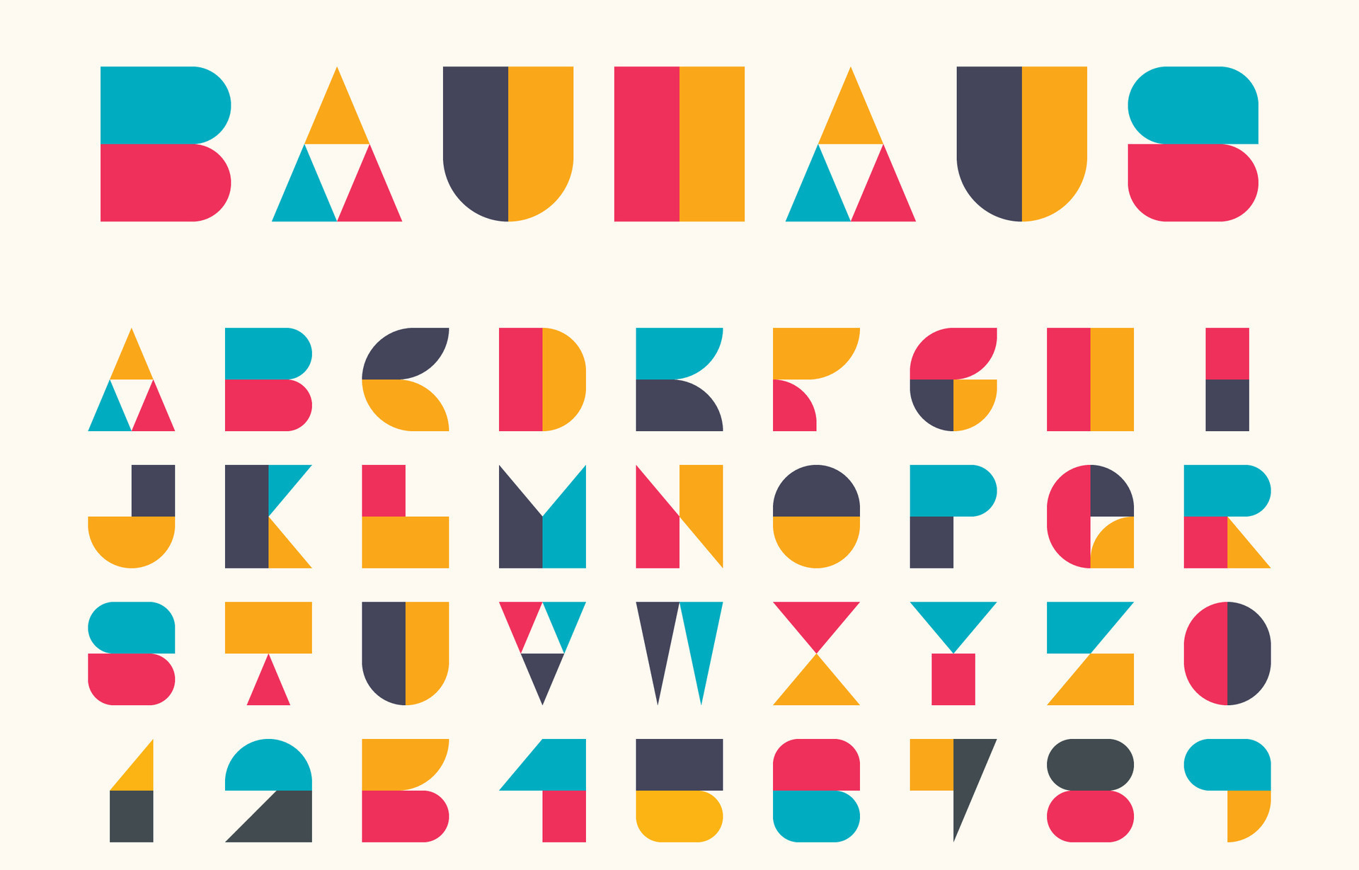 Bauhaus alphabet stylized vector, geometric typeface flat design ... Bauhaus alphabet stylized vector, geometric typeface flat design ...