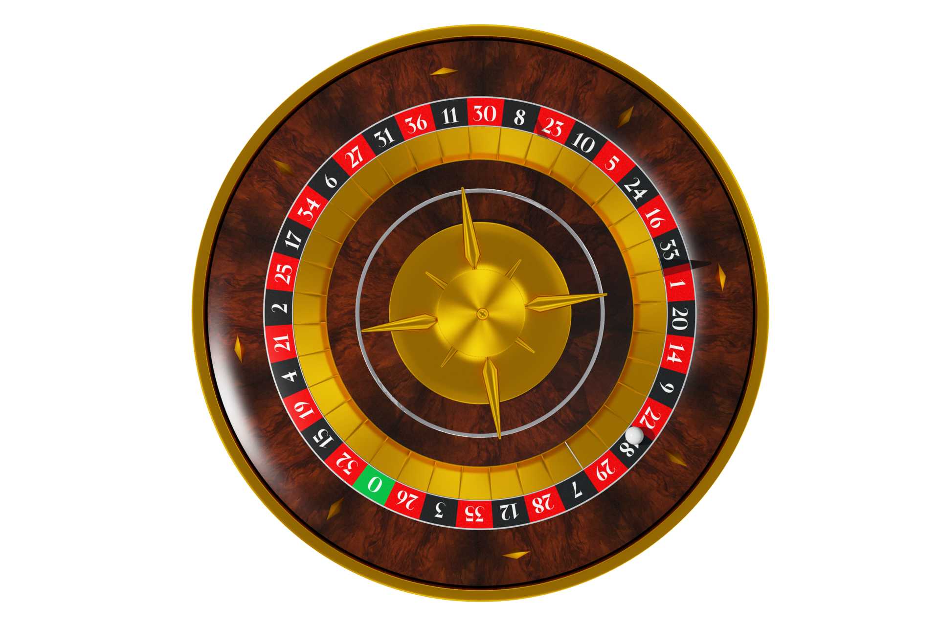 Stylish Classic Roulette Wheel 3D Isolated 25277144 PNG