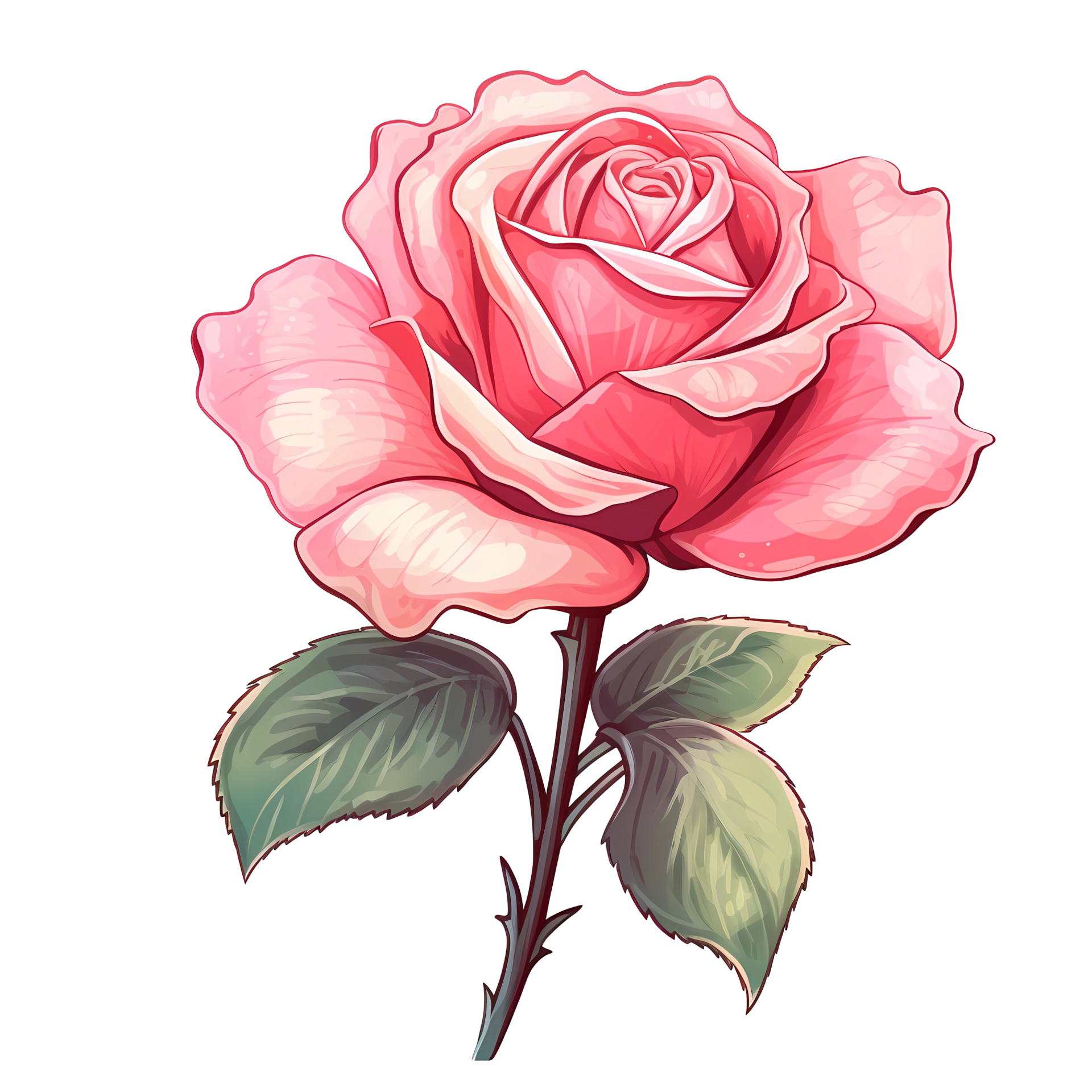 Pink Rose Illustration 25279106 Png