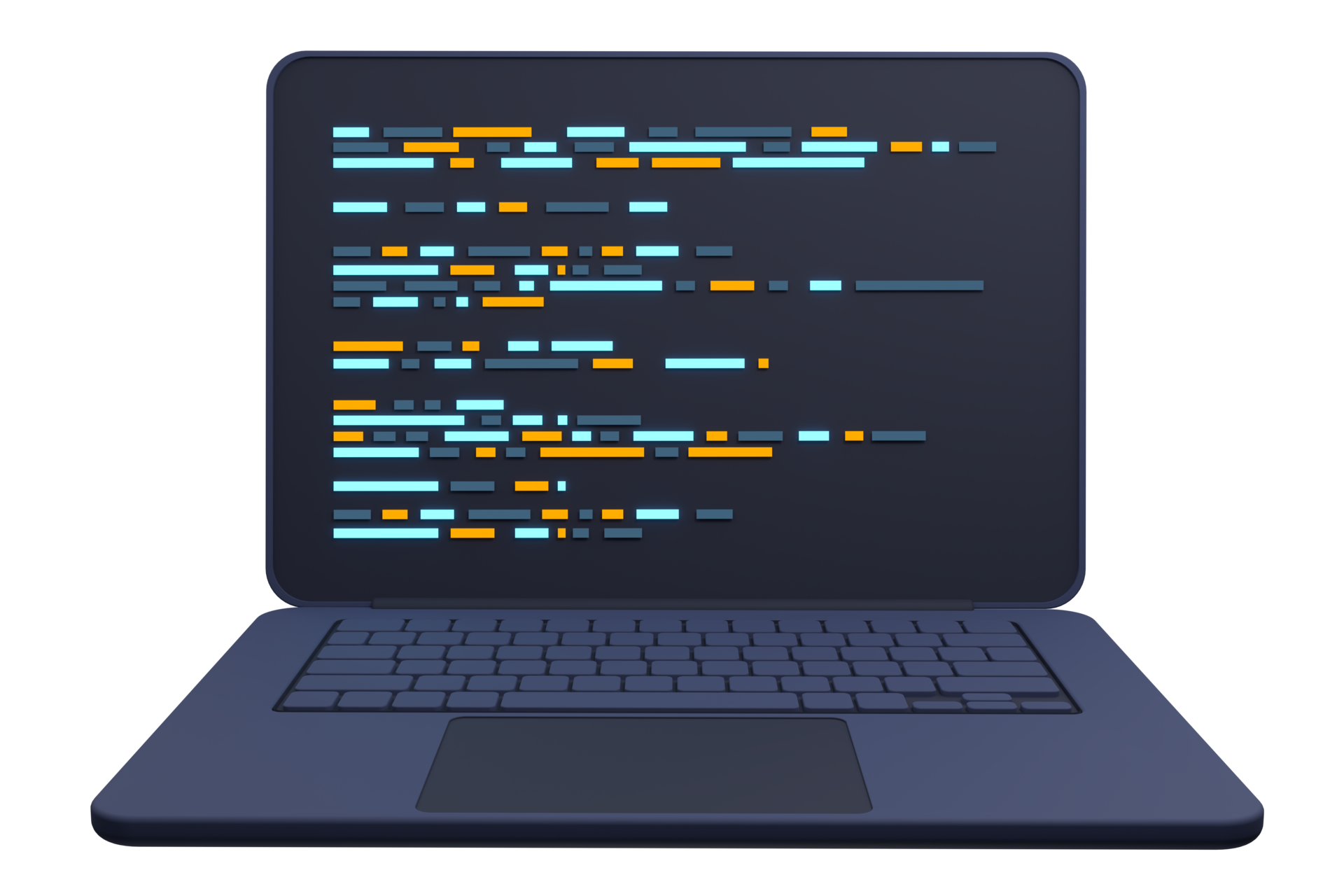 3d Laptop And Program Code Development Web Coding Concept Coding