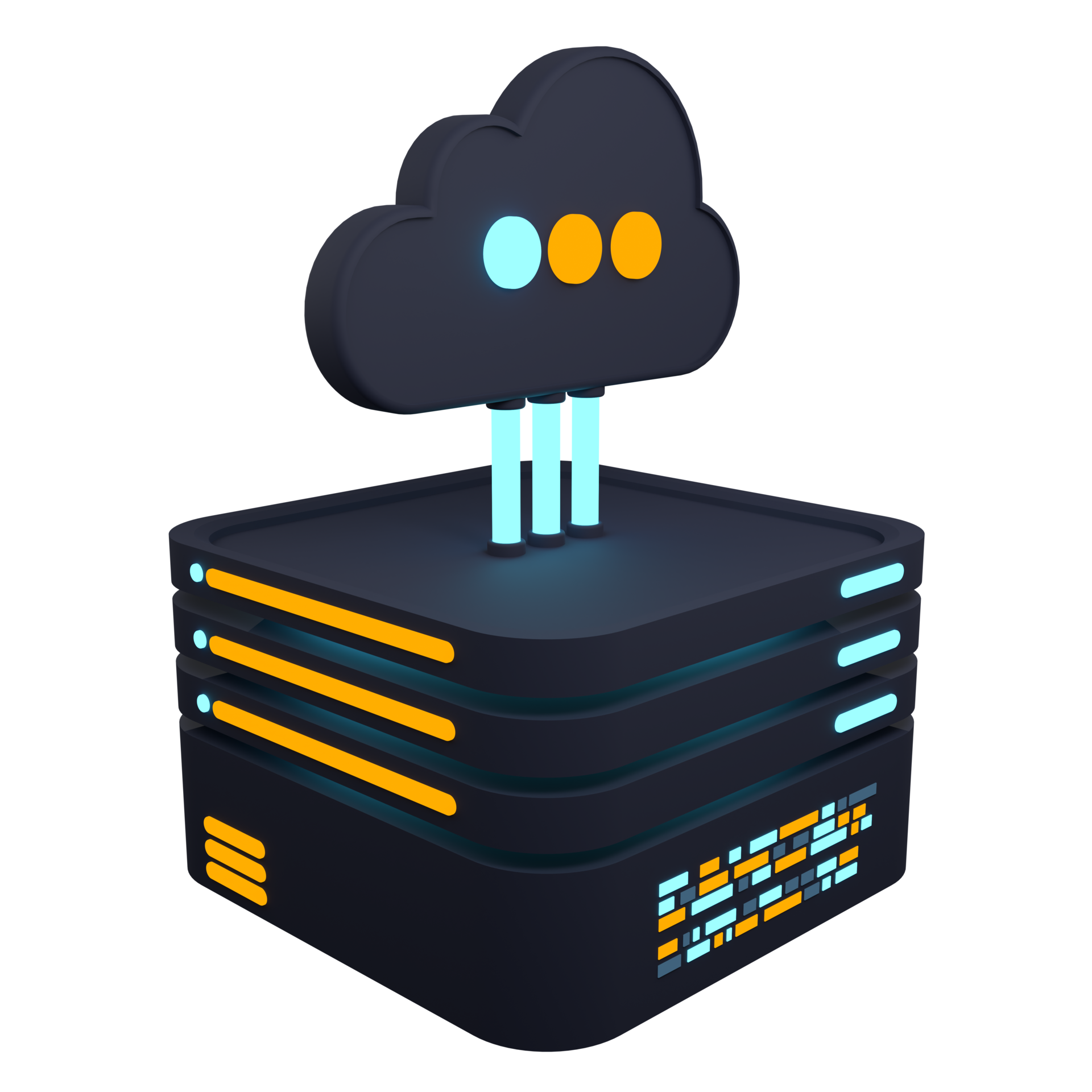 Cloud Computing Technology Cloud Data Center With Hosting Server Cloud Service 3d Rendering