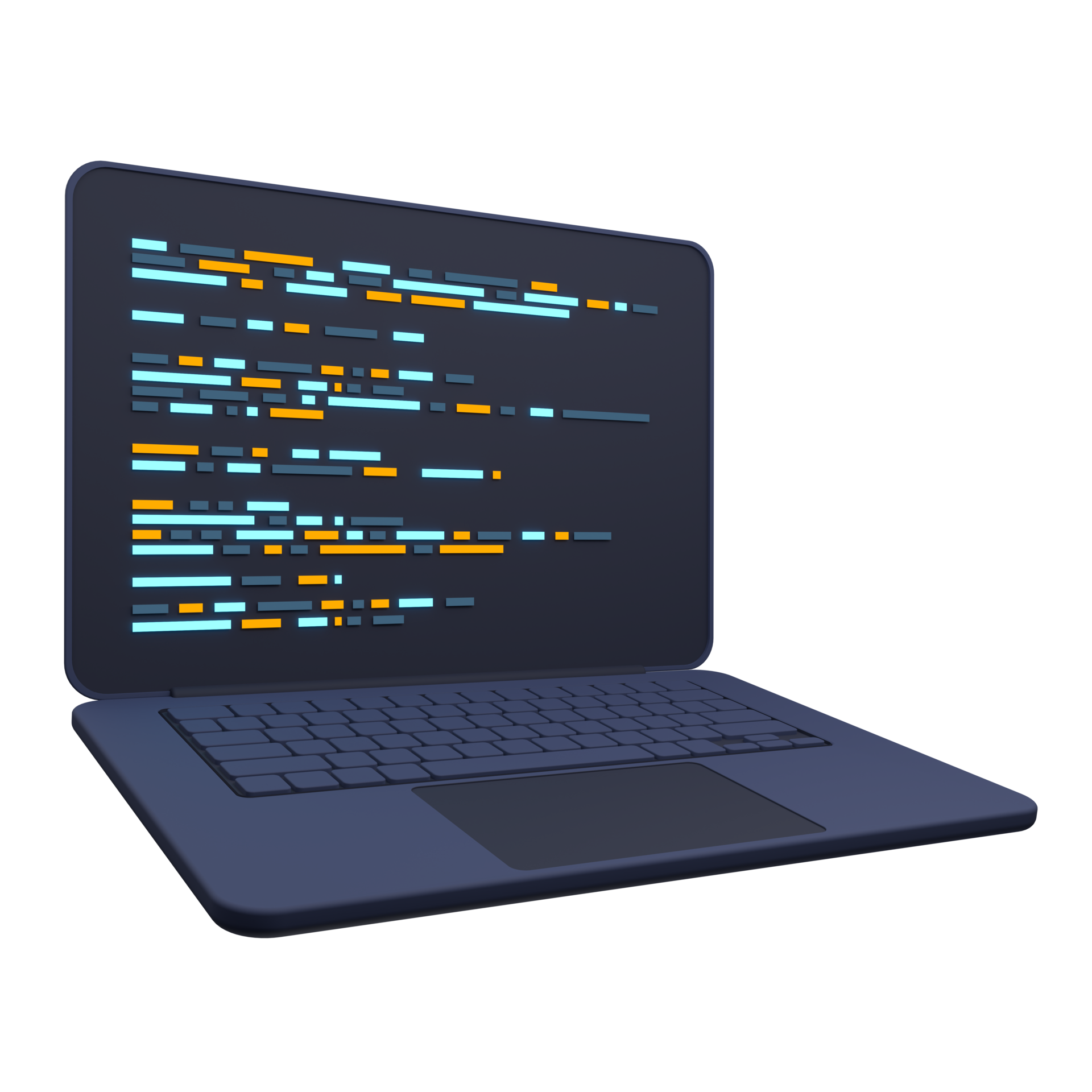 3d Laptop And Program Code Development Web Coding Concept Coding