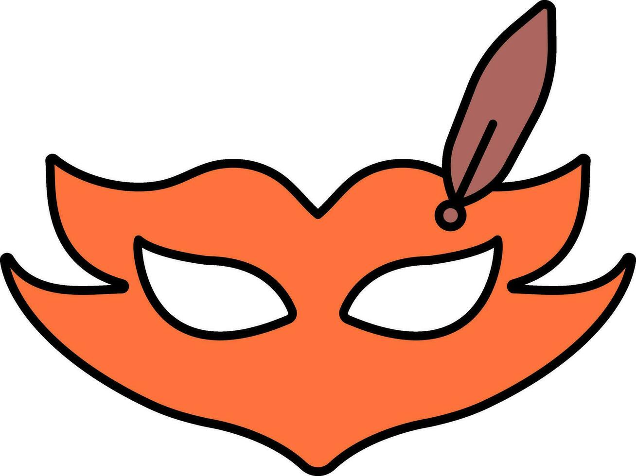 Brown And Orange Feather Mask Flat Icon 25289581 Vector Art At Vecteezy