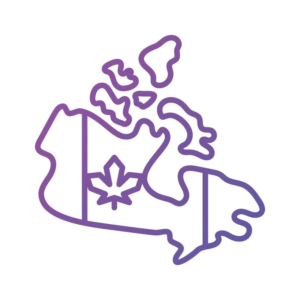 An Amazing Vector Of Canadian Map In Modern Style Ready To Use Icon
