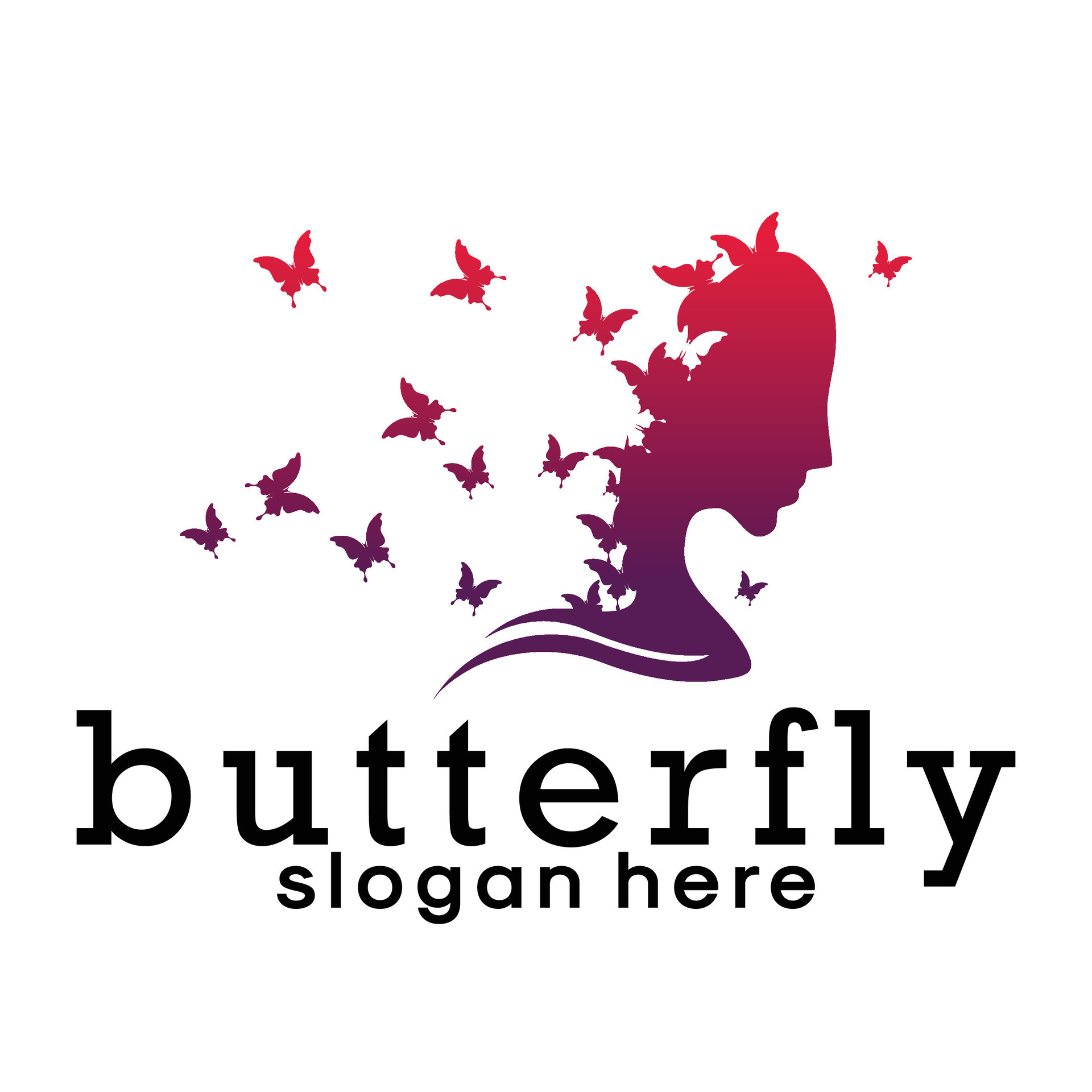 Health and beauty logo concept woman's face and butterflies. Logo for ... Health and beauty logo concept woman's face and butterflies. Logo for ...