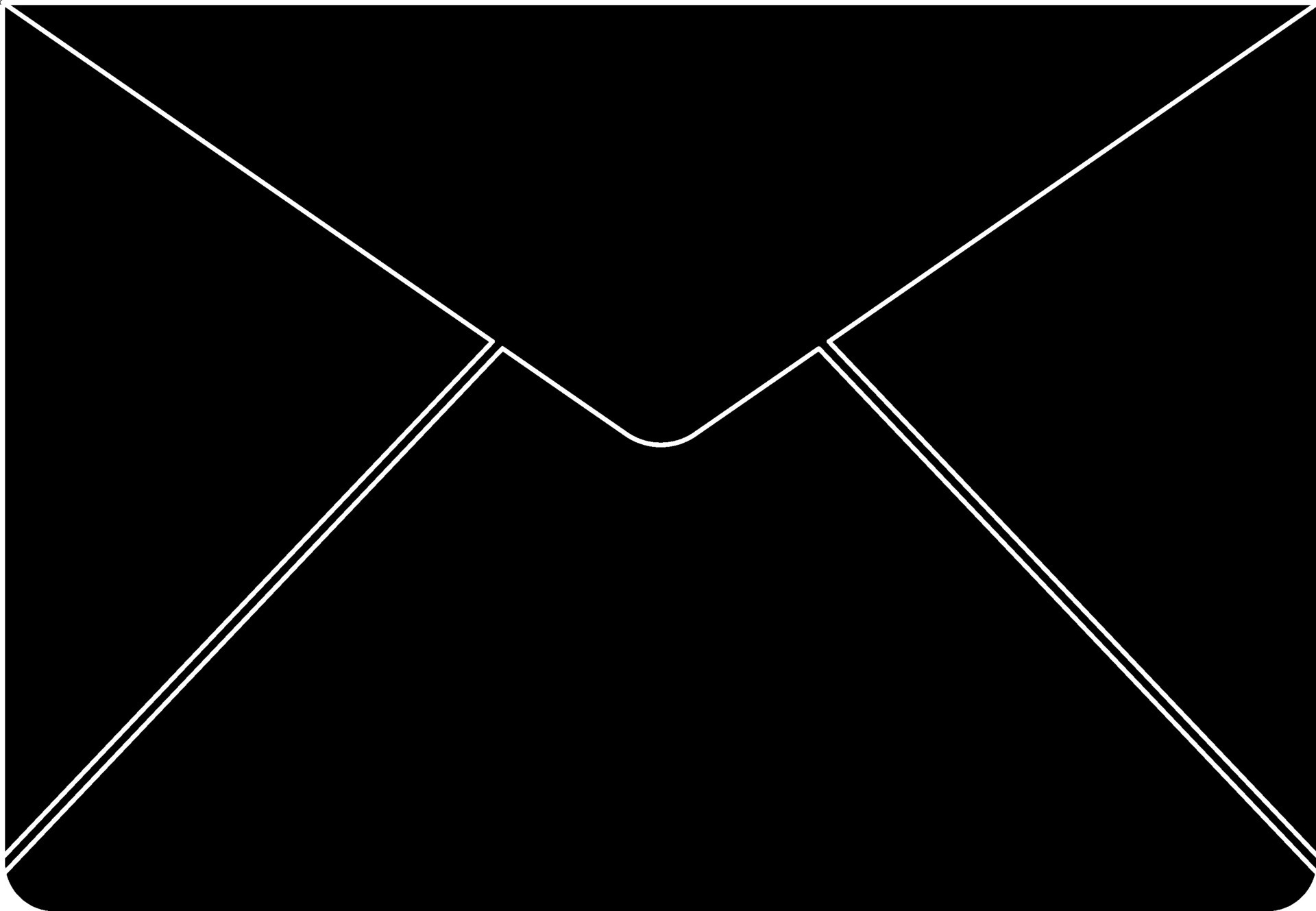 Black and white envelope in flat style. Glyph icon or symbol. 25314799 ...