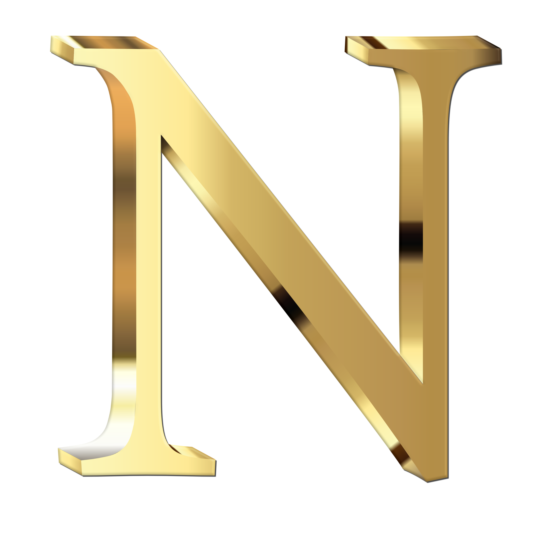 Golden Letter N 25322779 Png