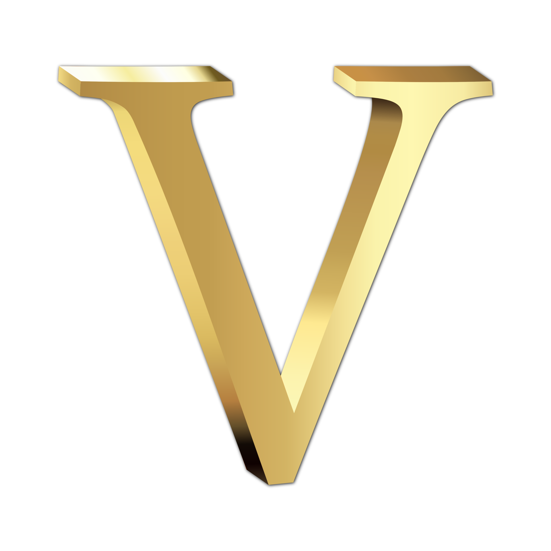 golden letter v 25322801 PNG