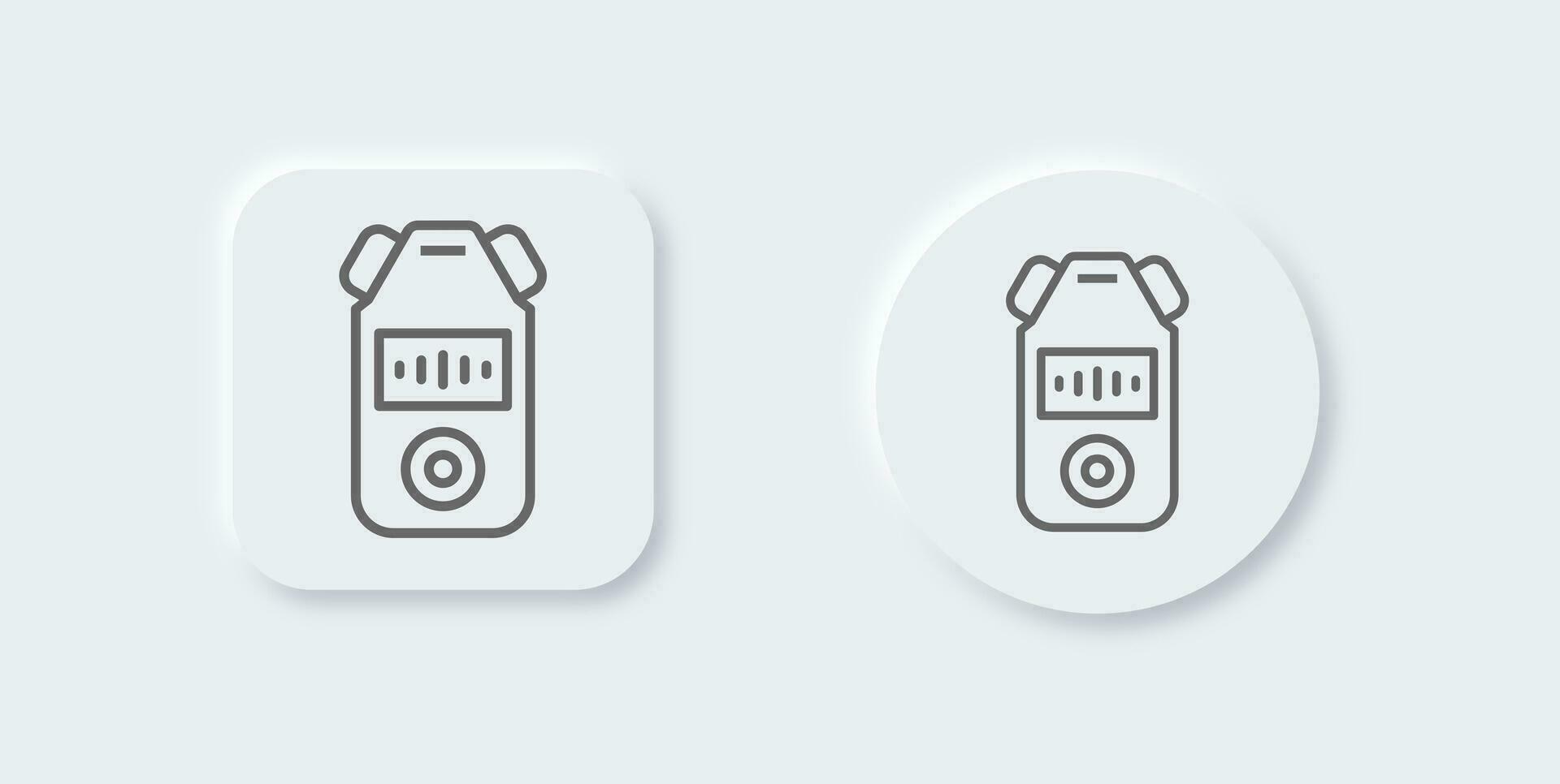 Audio Recorder Line Icon In Neomorphic Design Style Sound Signs Vector