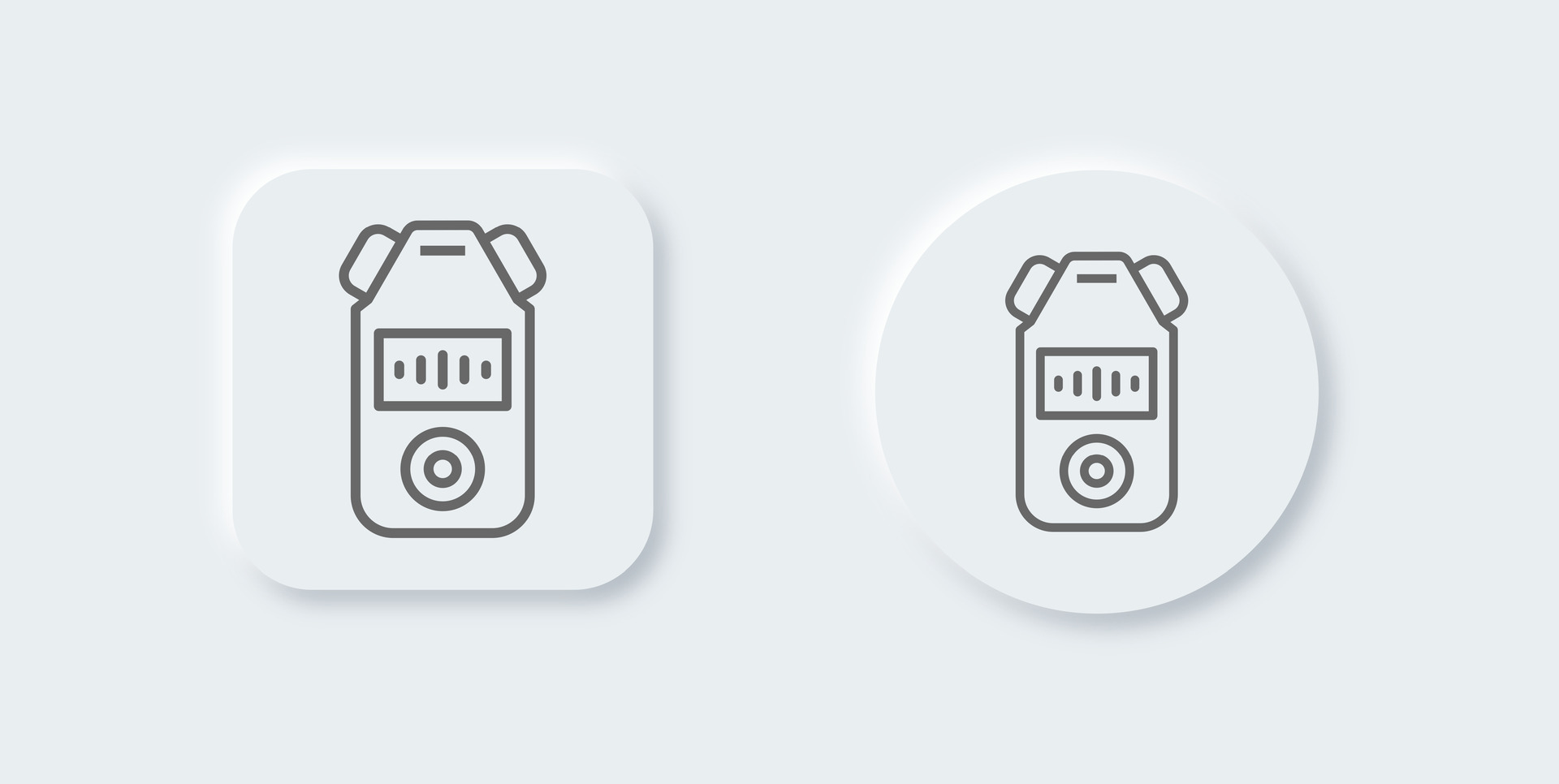 Audio Recorder Line Icon In Neomorphic Design Style Sound Signs Vector