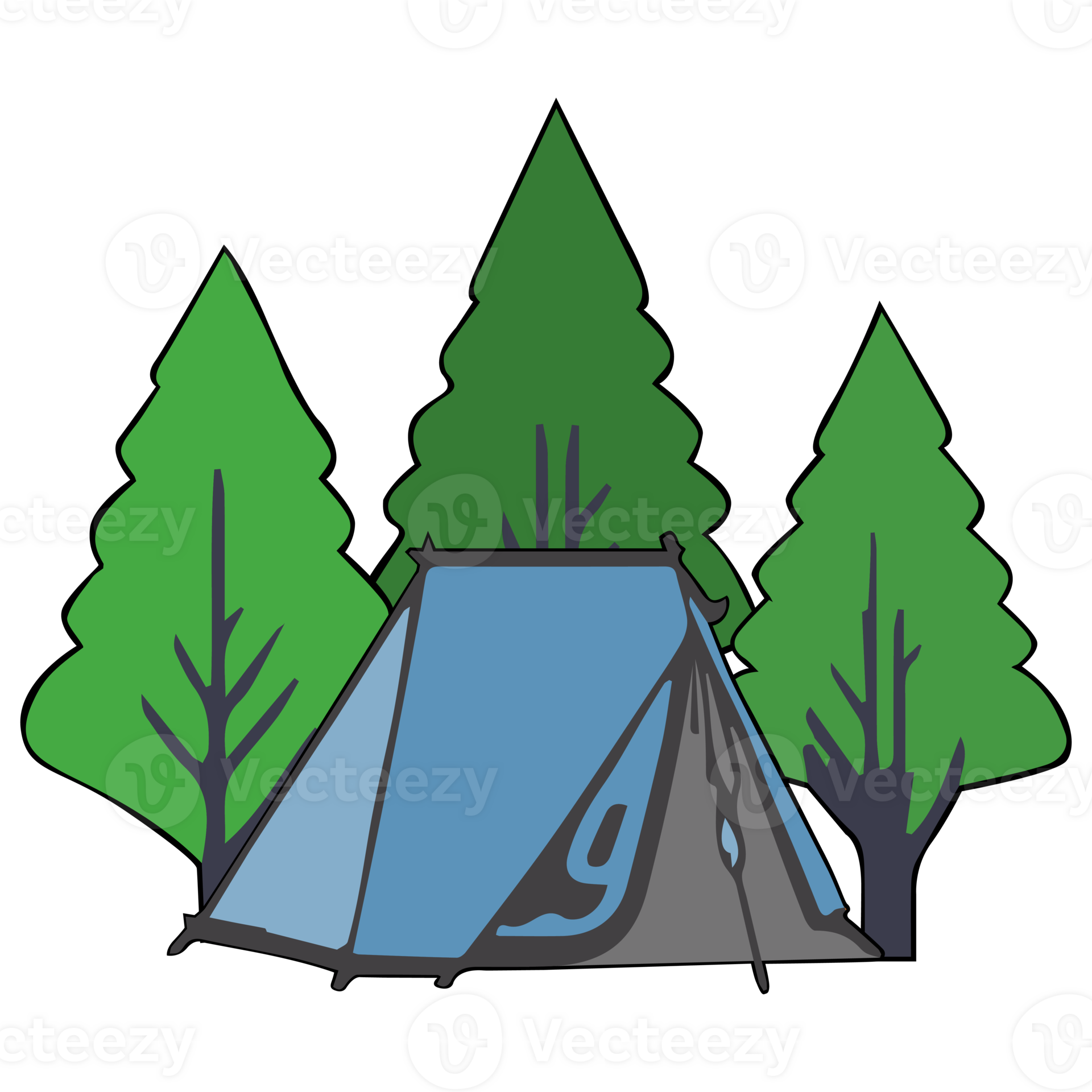 Camping tent in nature clipart flat design on transparent background ...