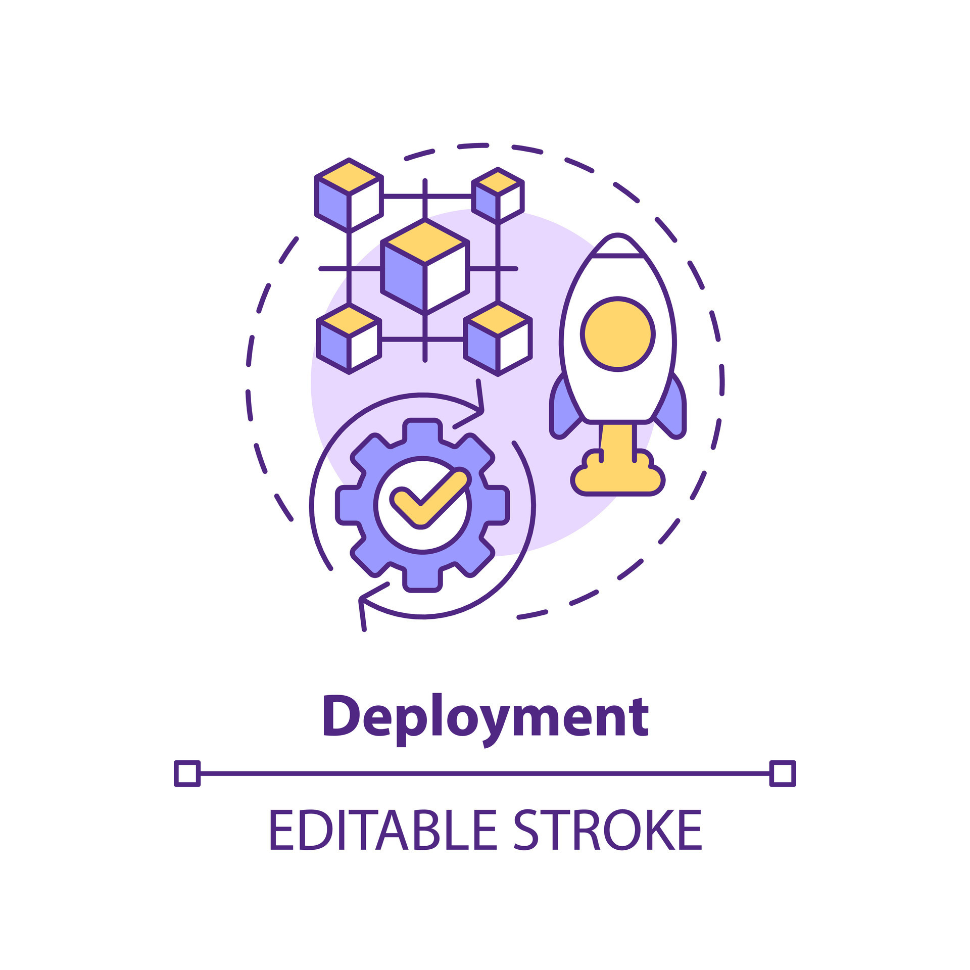 Deployment Concept Icon Software Integration In System Dao Lunch Step Abstract Idea Thin Line