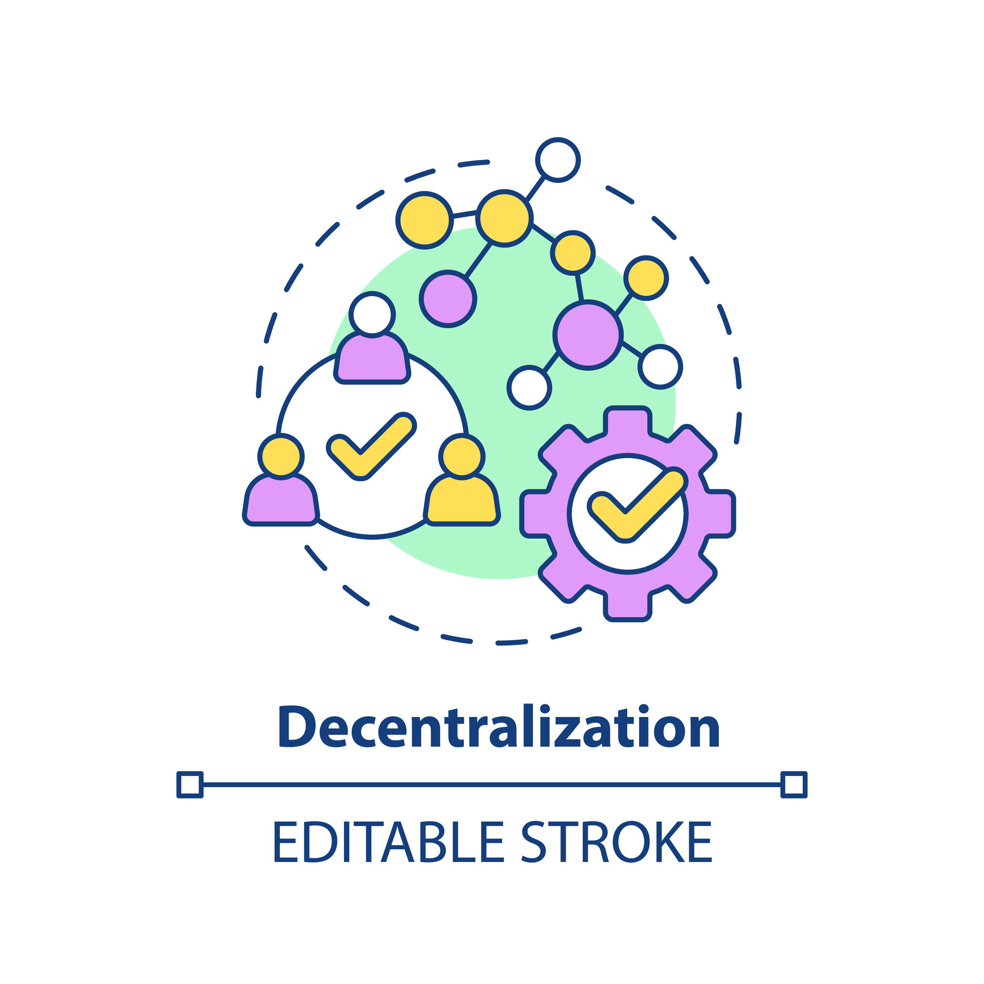Decentralization Concept Icon Engage Outsource Specialists Dao