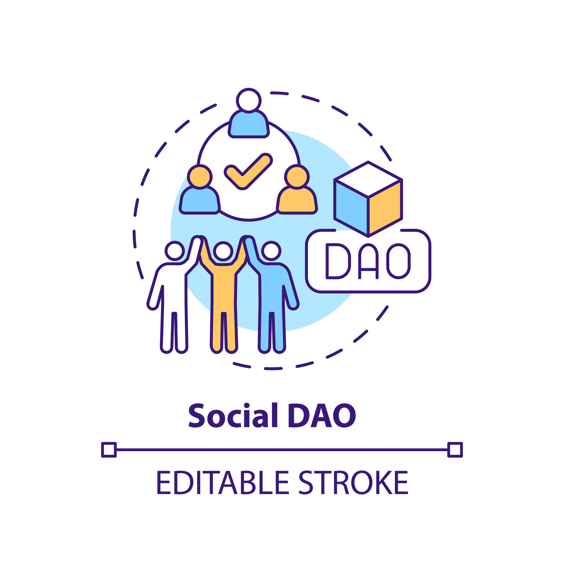 Social Dao Concept Icon Community Decentralized Autonomous Organizations Type Abstract Idea