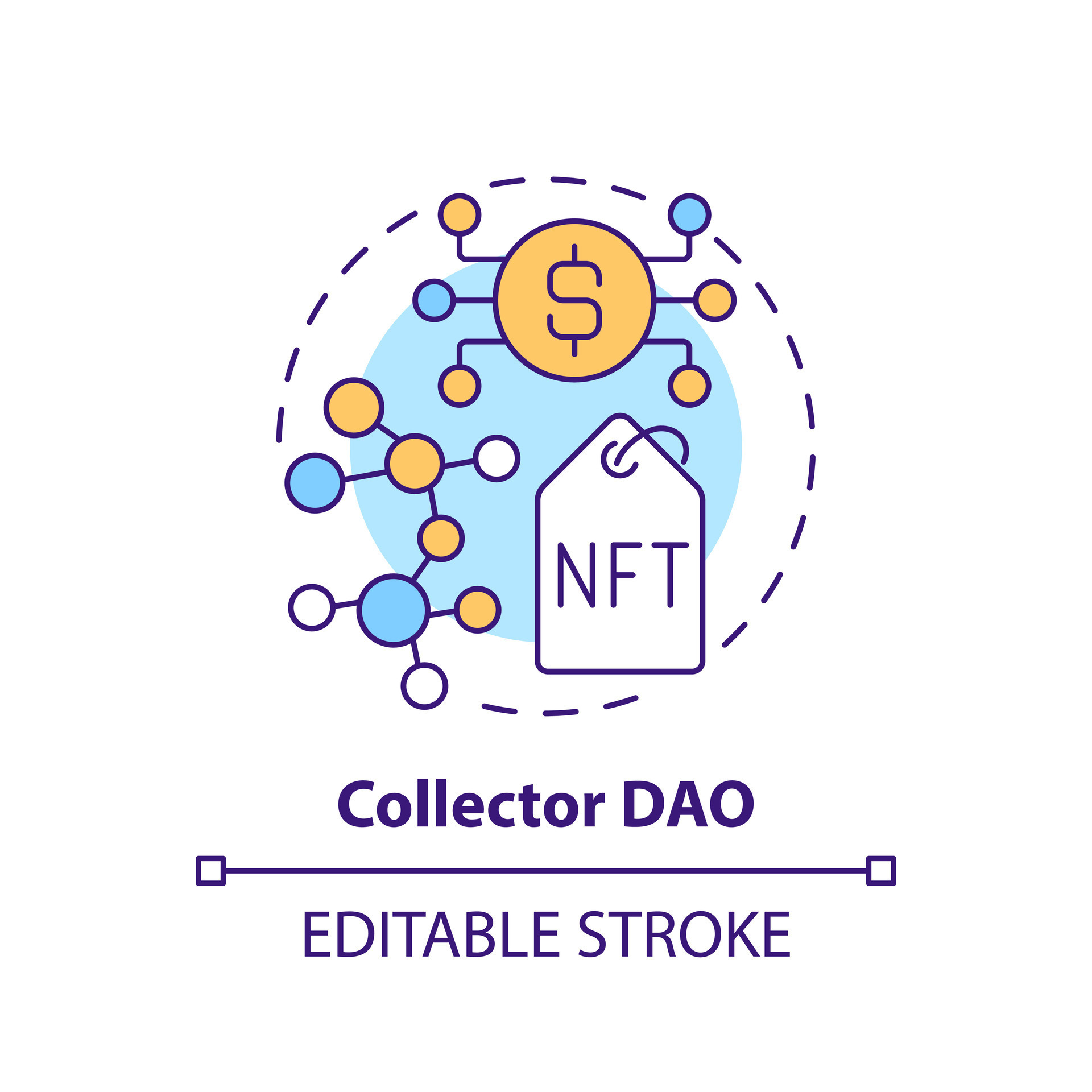 Collector Dao Concept Icon Decentralized Autonomous Organizations Type Abstract Idea Thin Line