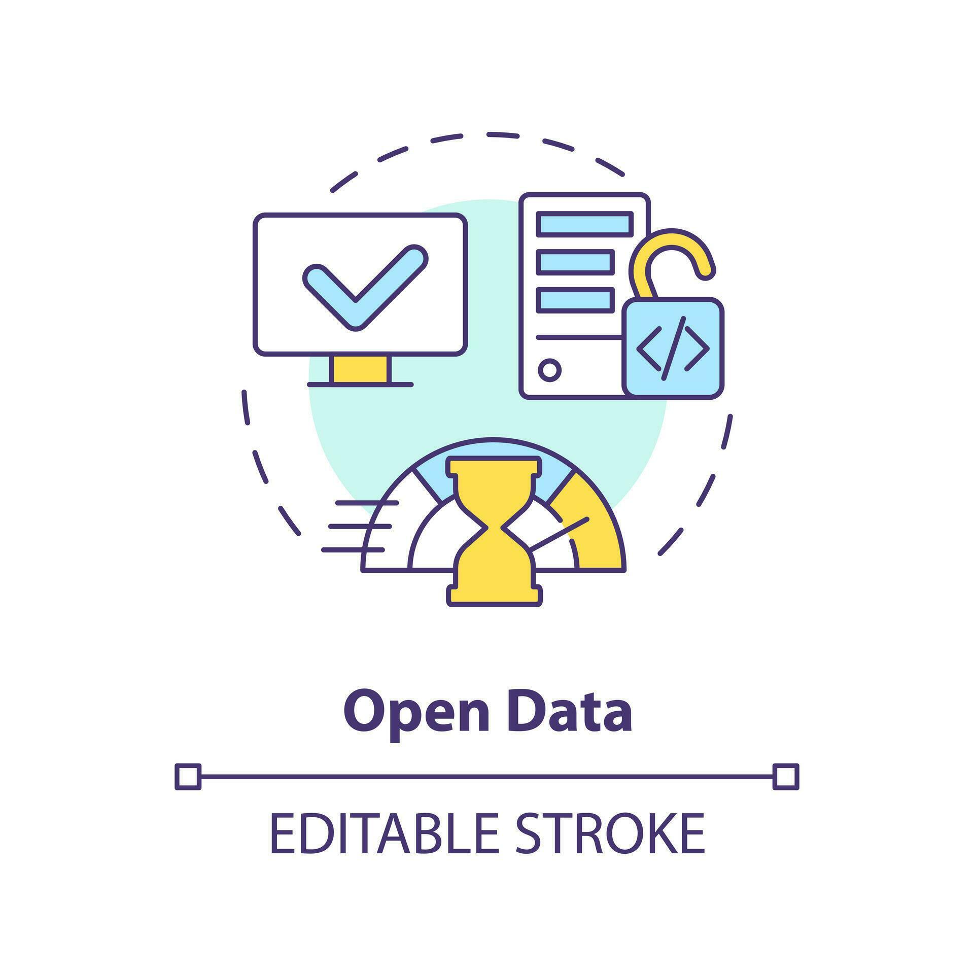 Open data concept icon. Access to information, content. Data lakehouse ...