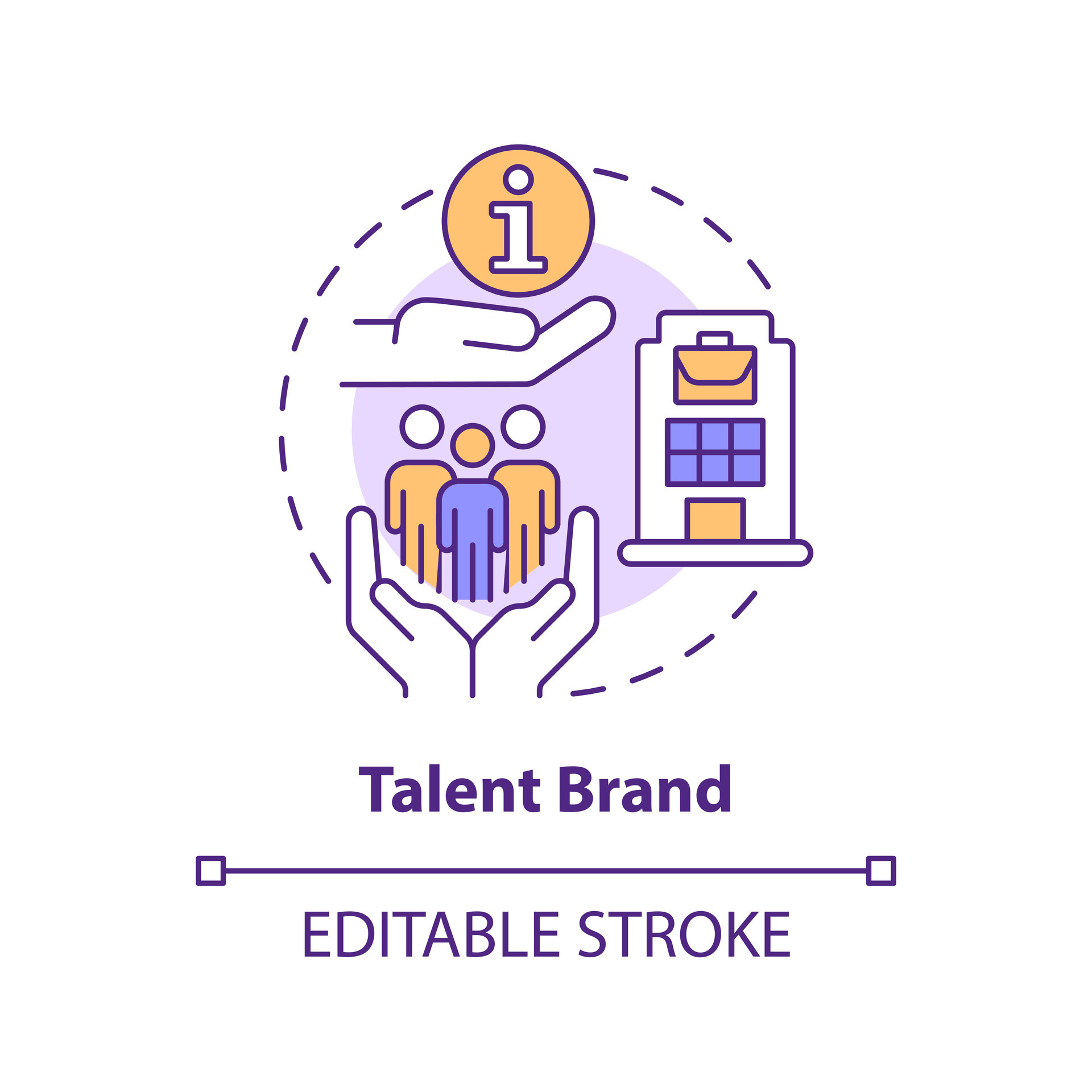 Talent Brand Concept Icon Inclusive View Diversifying Pipeline Of Candidate Abstract Idea Thin