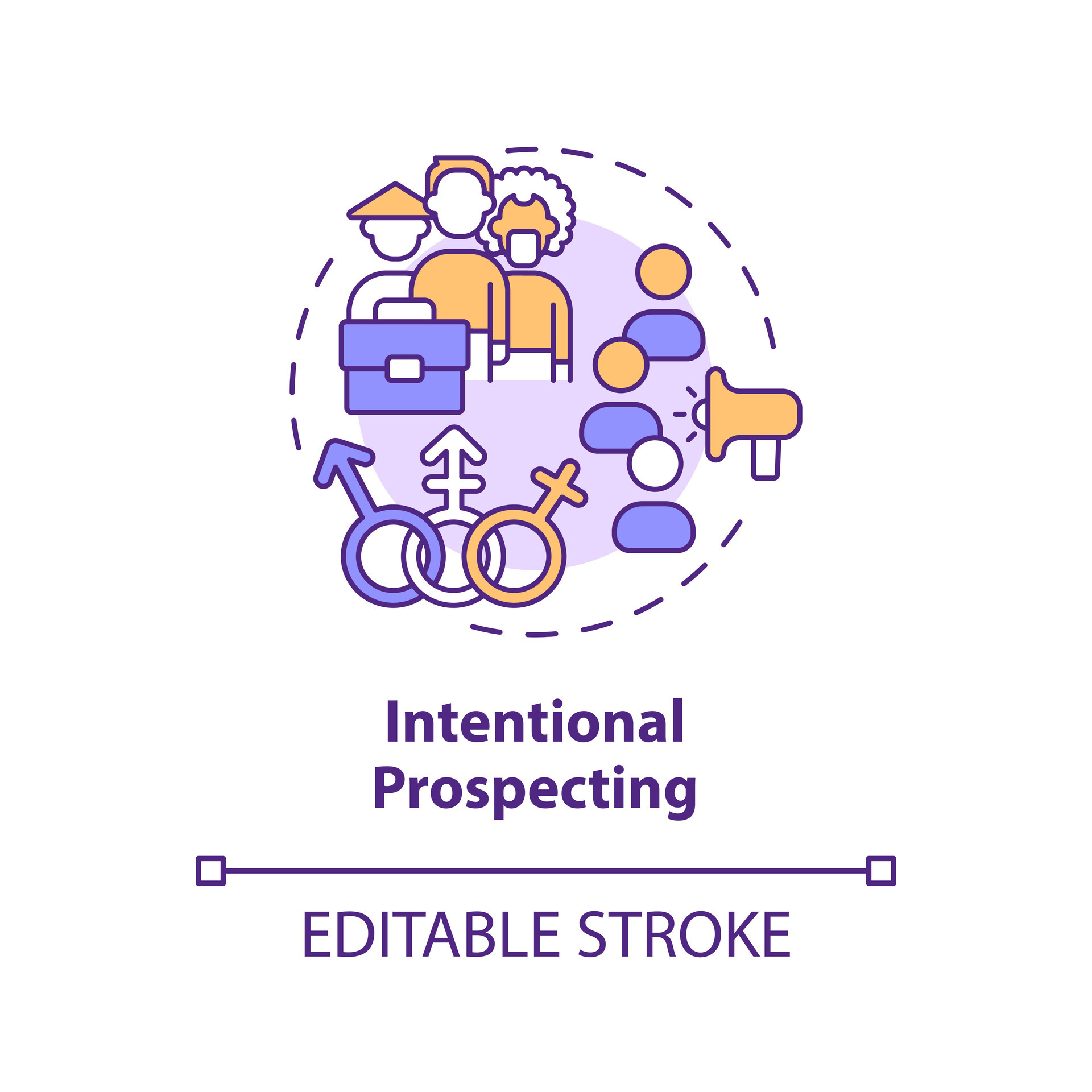 Intentional Prospecting Concept Icon Diversifying Pipeline Of Candidate Abstract Idea Thin Line