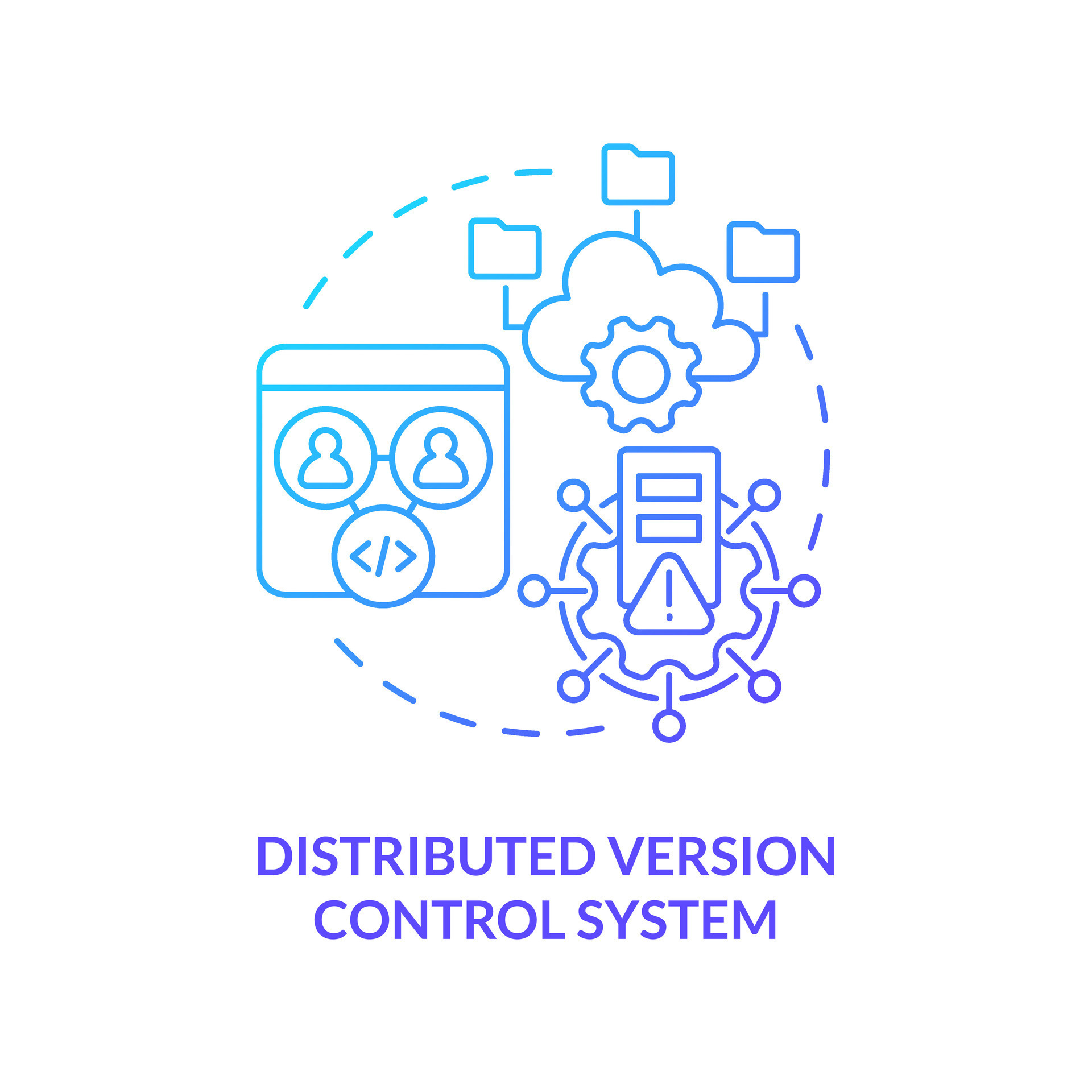 Distributed version control system blue gradient concept icon. Share ... Distributed version control system blue gradient concept icon. Share ...