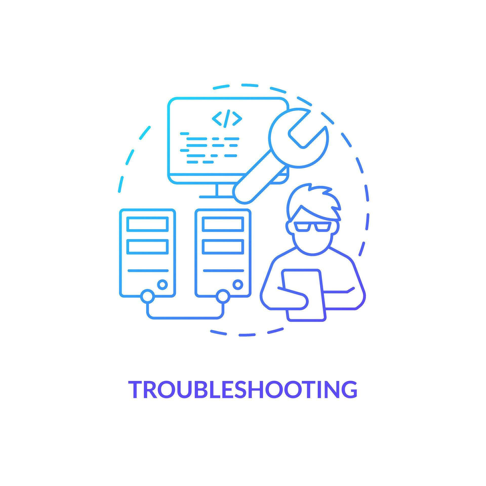 Troubleshooting Blue Gradient Concept Icon Know And Fix Code Problems