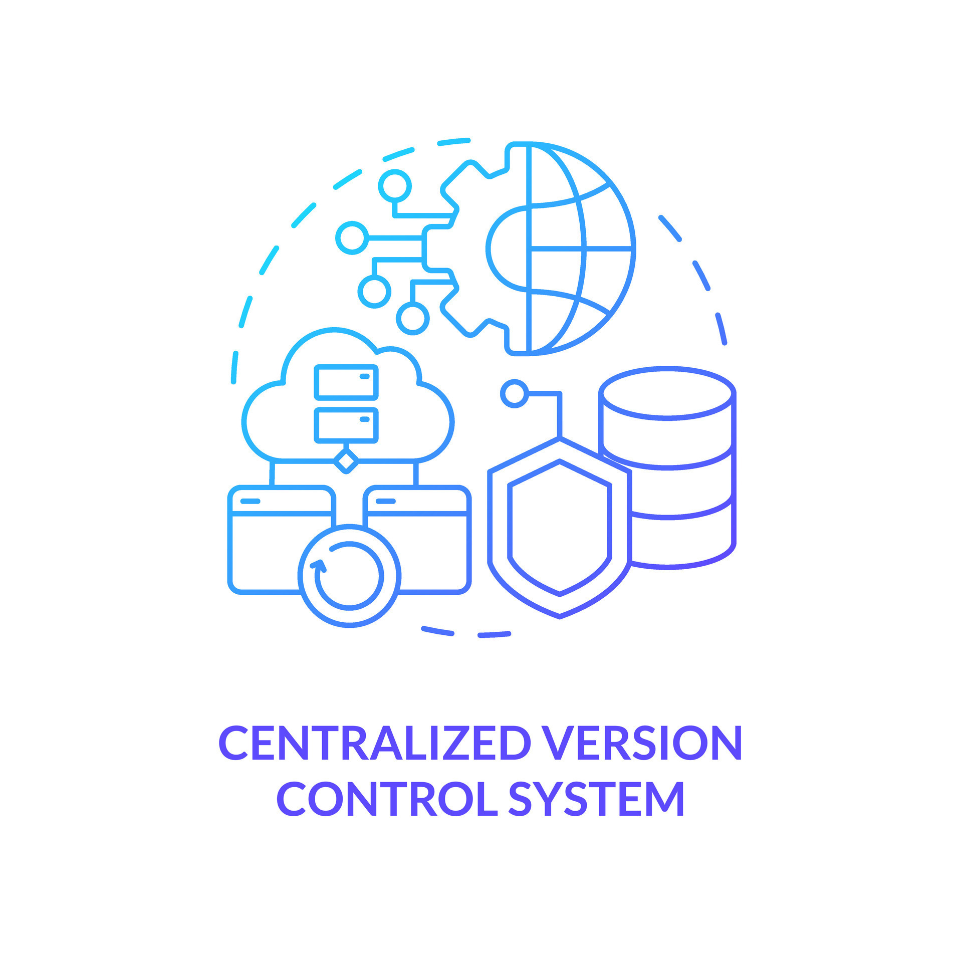 Centralized version control system blue gradient concept icon ...