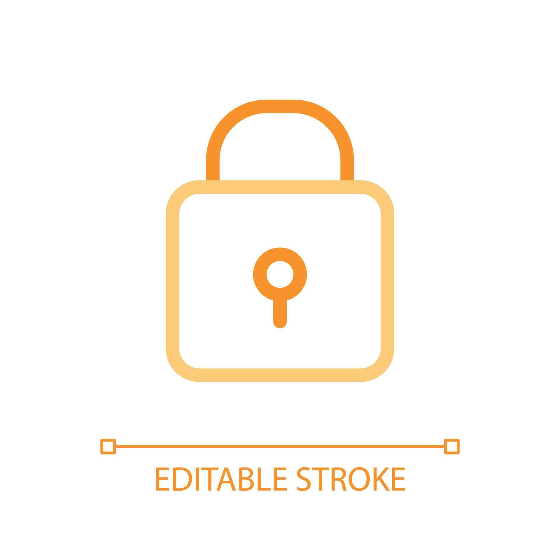 Padlock pixel perfect color linear ui icon. Closed access to sensitive ...