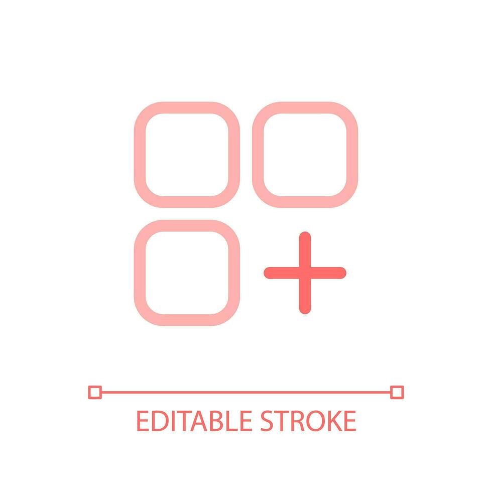 Menu with add option pixel perfect color linear ui icon. Change, edit. Website functions ...