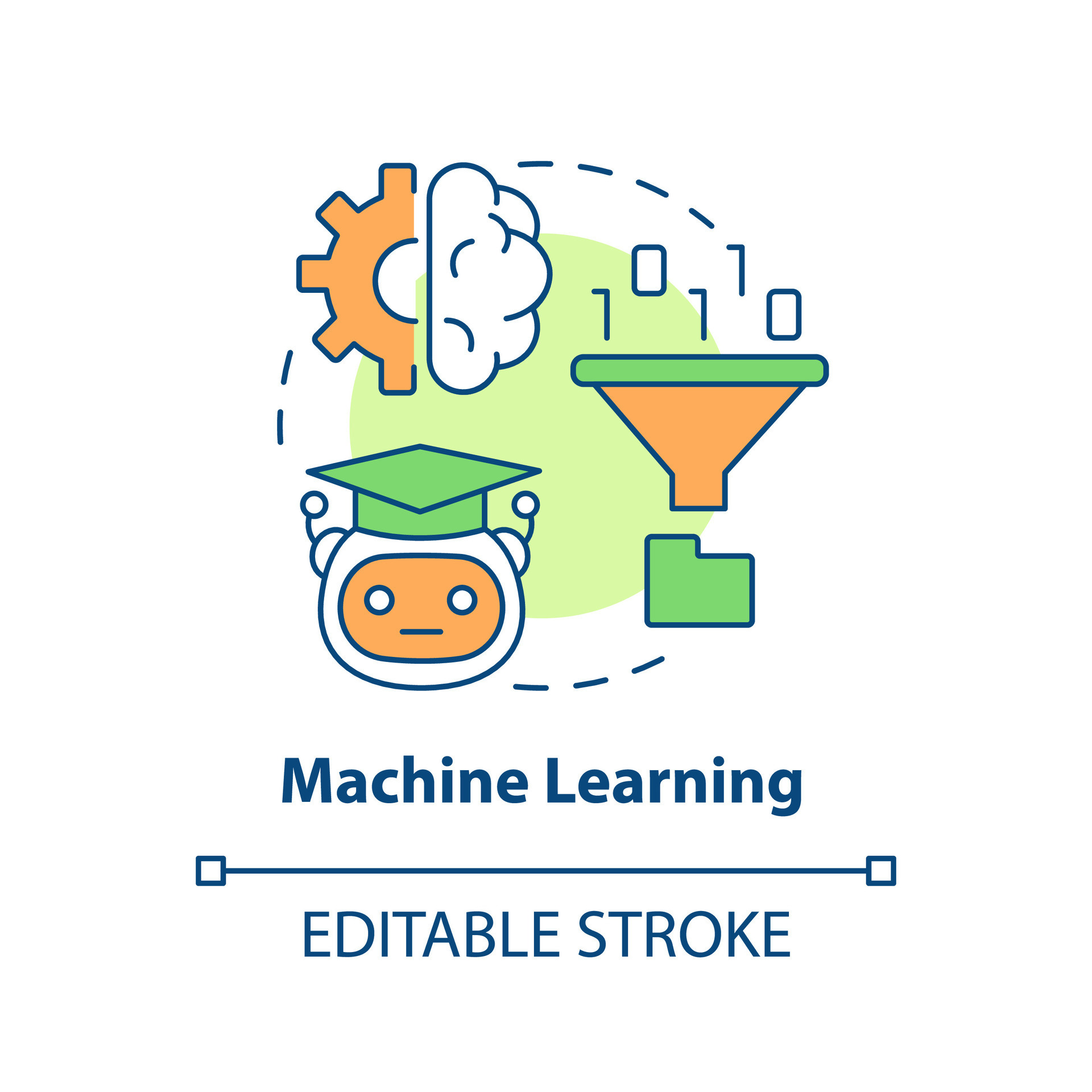 Machine learning concept icon. Artificial intelligence. Innovation ...