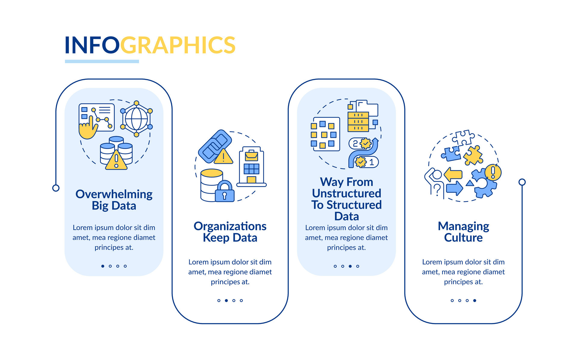 Database Governance Challenges Rectangle Infographic Template Data Visualization With 4 Steps