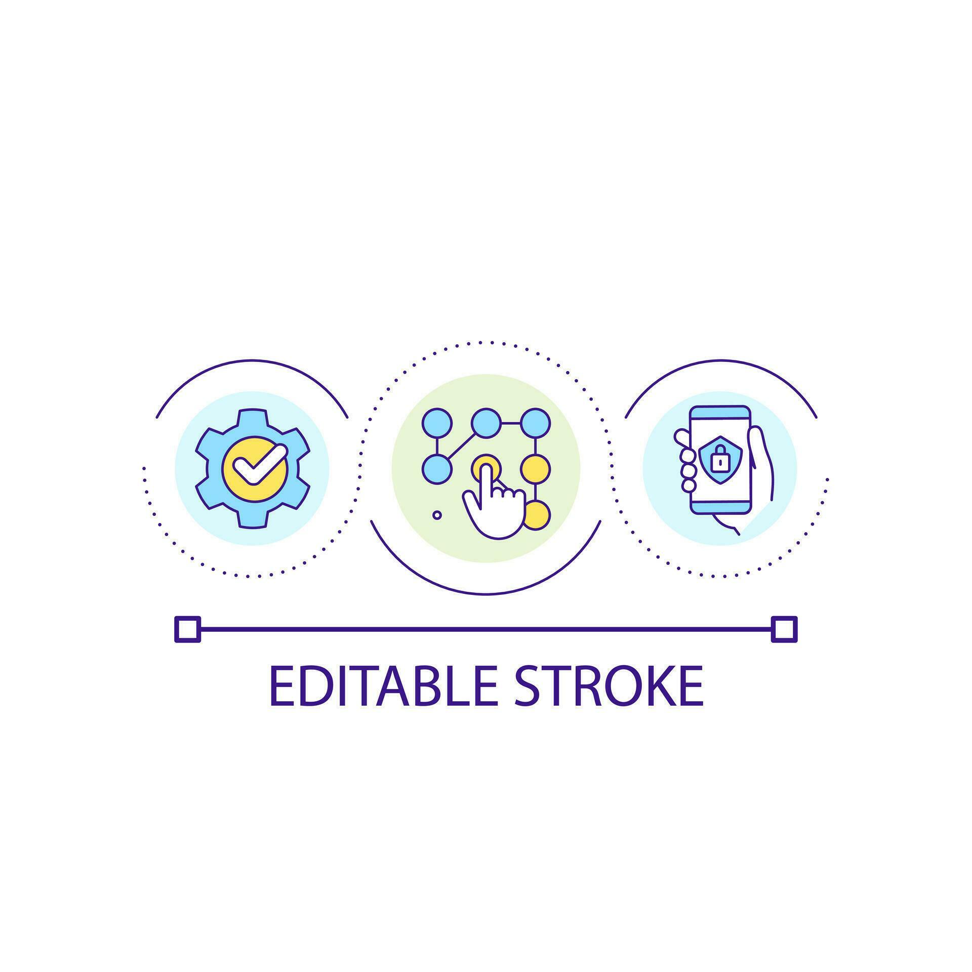 Screen Password Loop Concept Icon Digital Safety Device Security Reliable Login Data Abstract