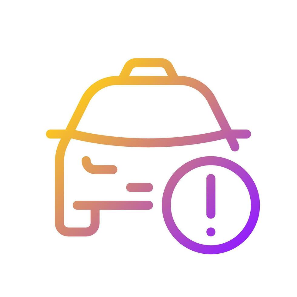 Taxi Service Notification Pixel Perfect Gradient Linear Ui Icon Information For Passenger Cab