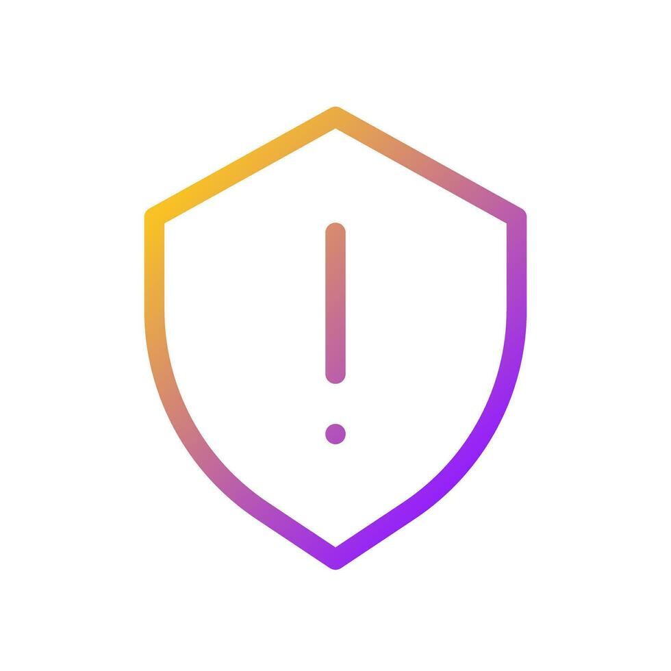 Security hazard pixel perfect gradient linear ui icon. Antimalware notification. System ...