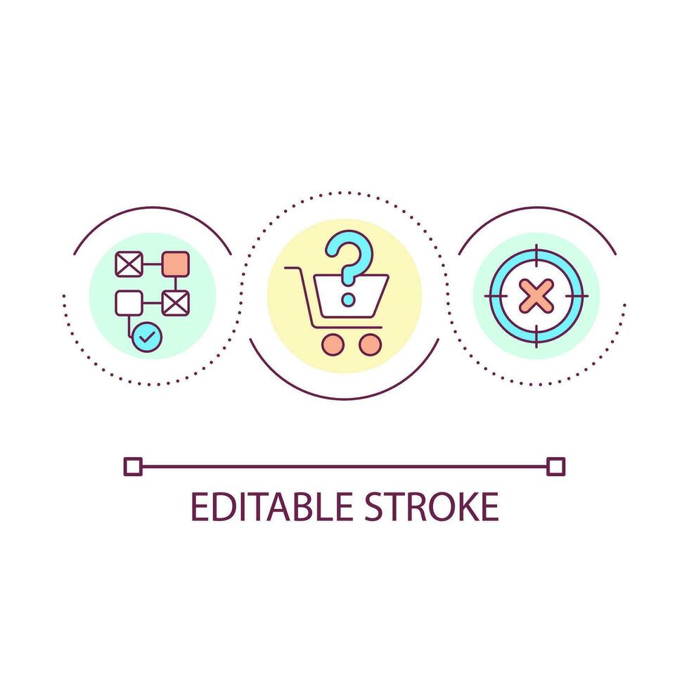 Customer experience mistakes loop concept icon. Marketing strategy. Attracting new clients ...