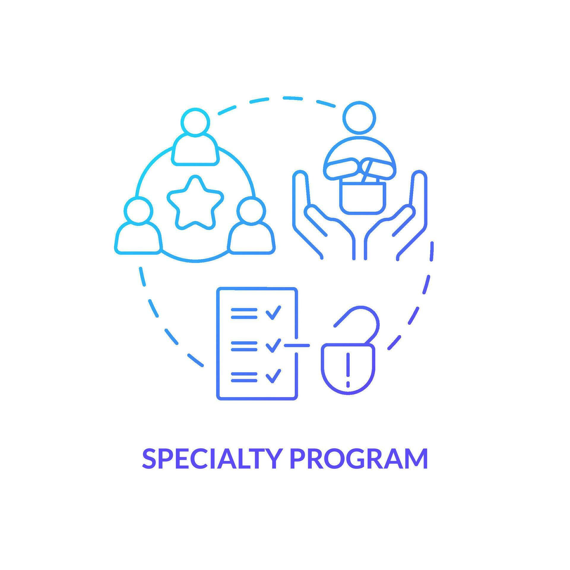Specialty Program Concept Blue Gradient Icon Exclusivity Loyalty