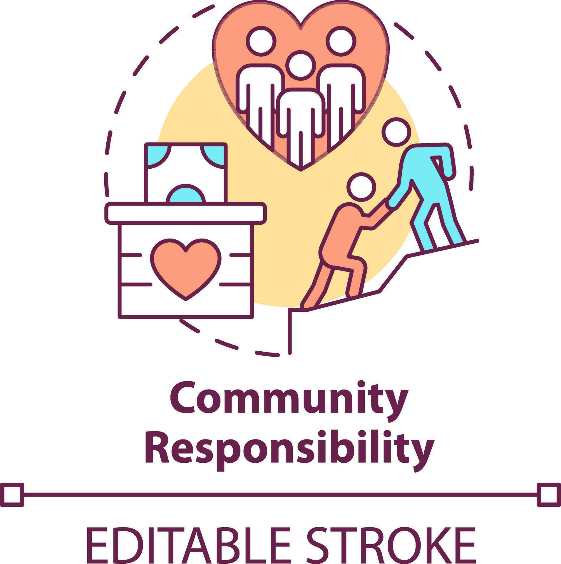 Community responsibility concept icon. Type of CSR abstract idea thin ...