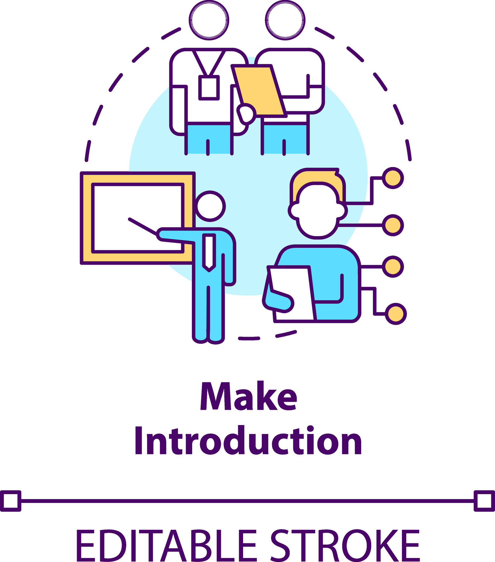 Make introduction concept icon. Mentor support. Developing onboarding ...