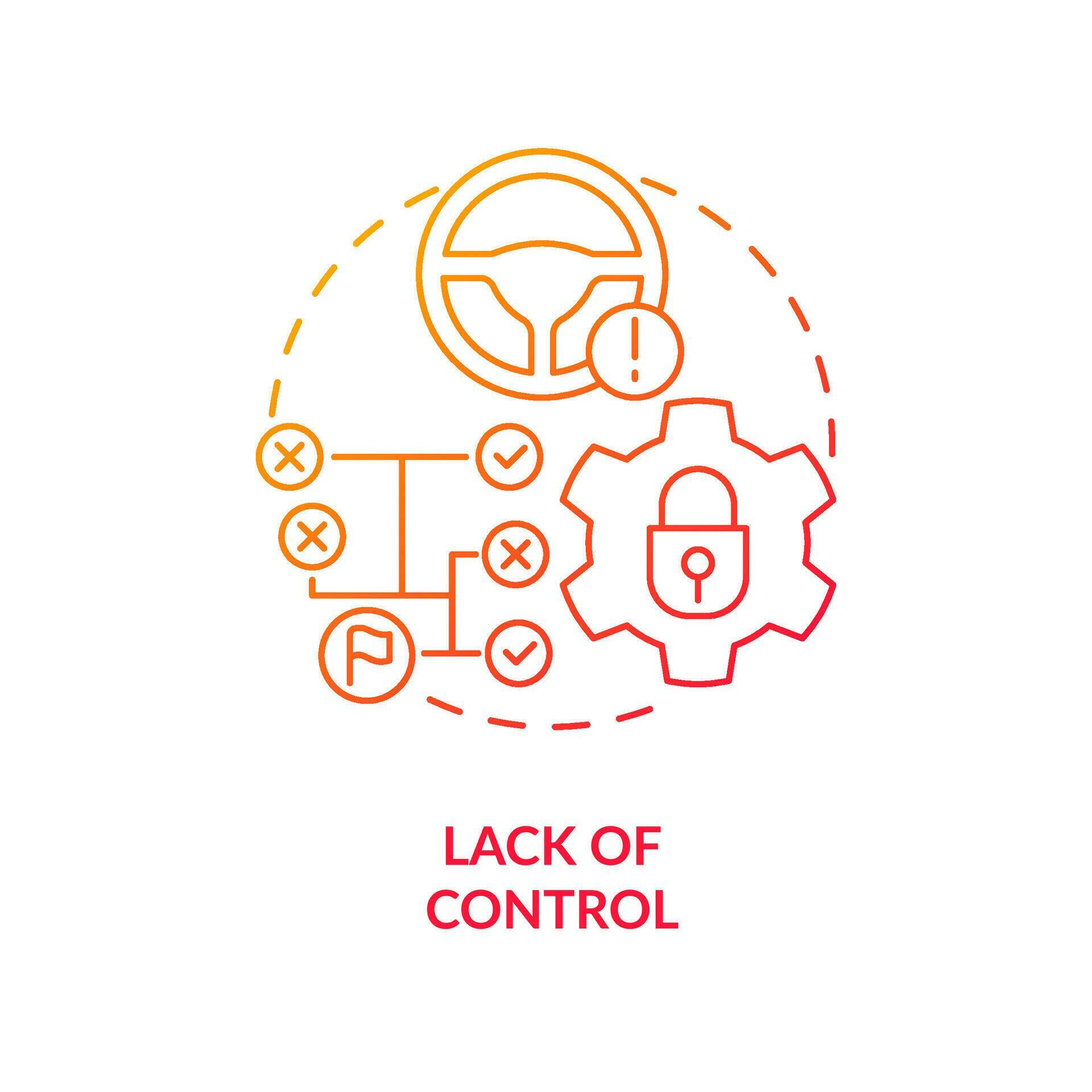 Lack Of Control Red Gradient Concept Icon Outsourcing Disadvantage