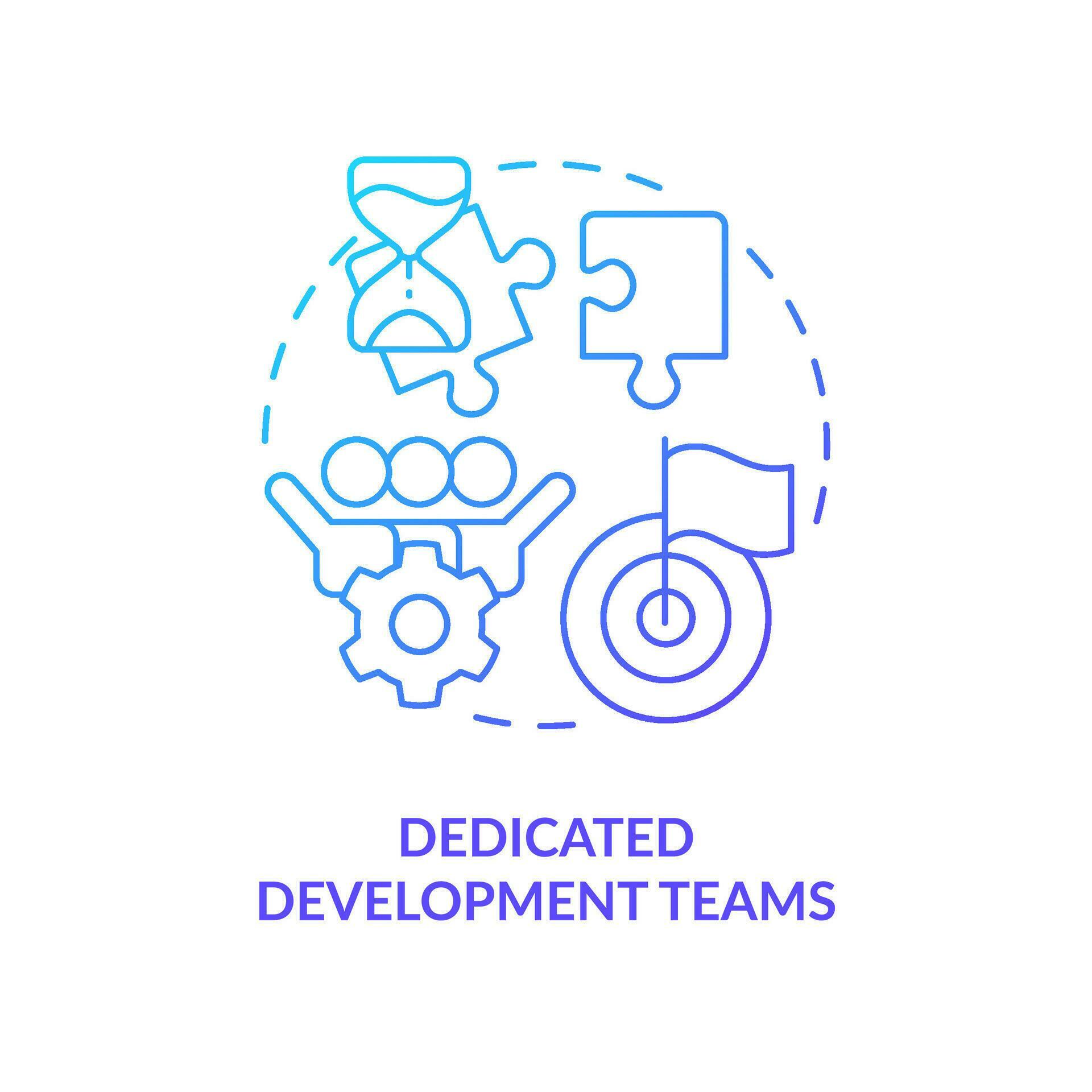 Dedicated Development Teams Blue Gradient Concept Icon Outsourcing Pricing Model Abstract Idea