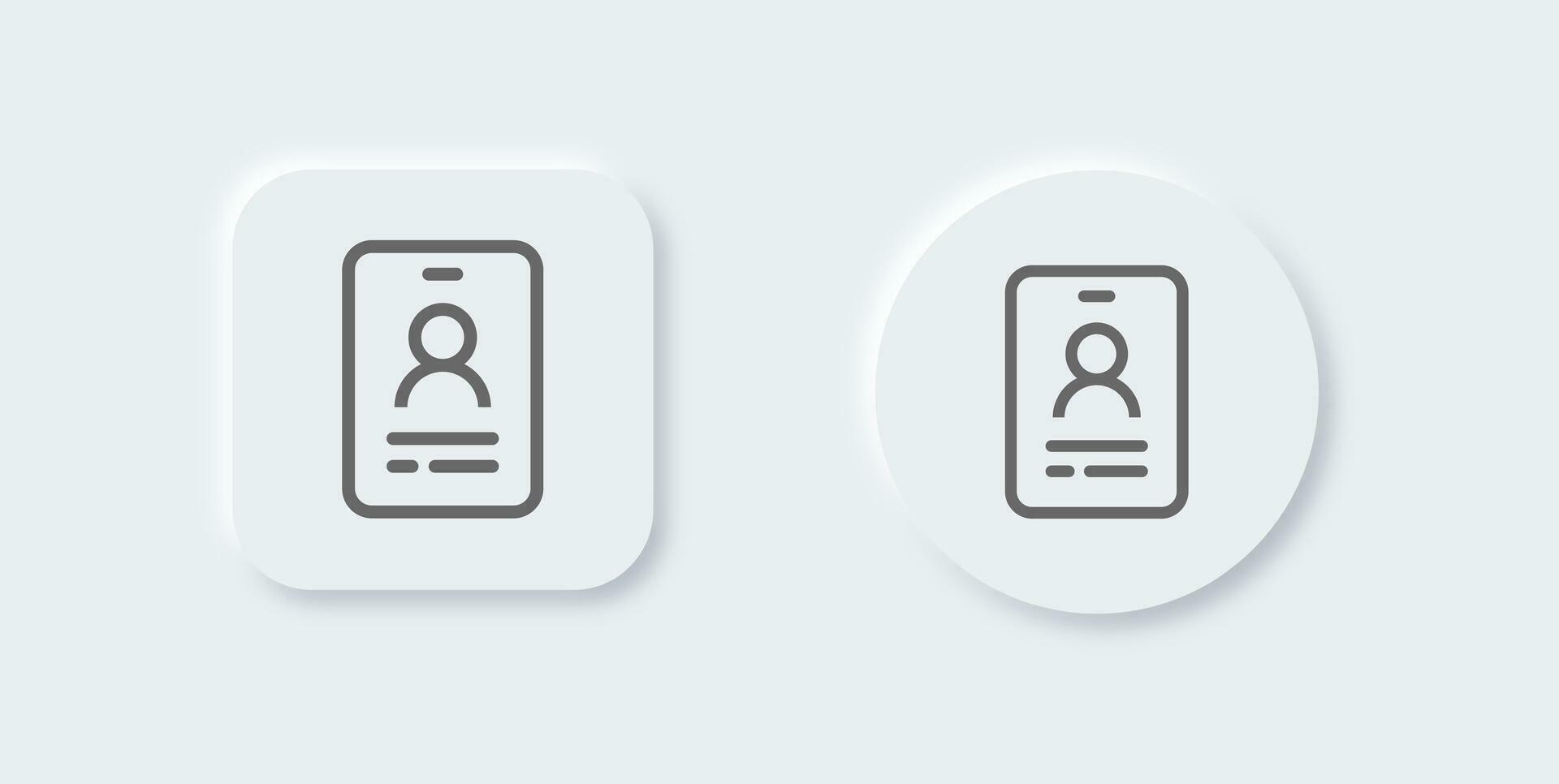 Identity Line Icon In Neomorphic Design Style User Signs Vector