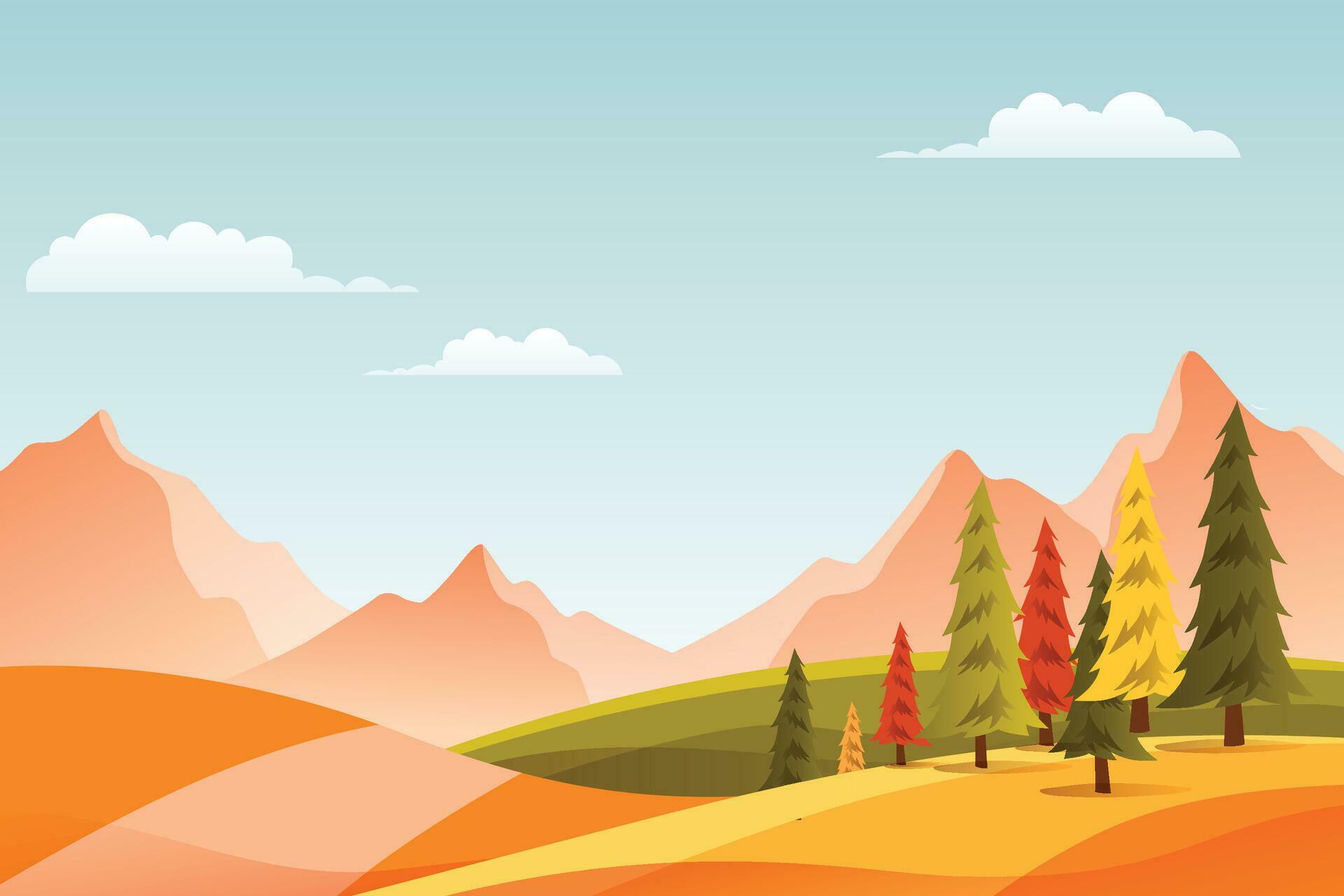 Minimal Gradient Spring Landscape Background 25337740 Vector Art at ...