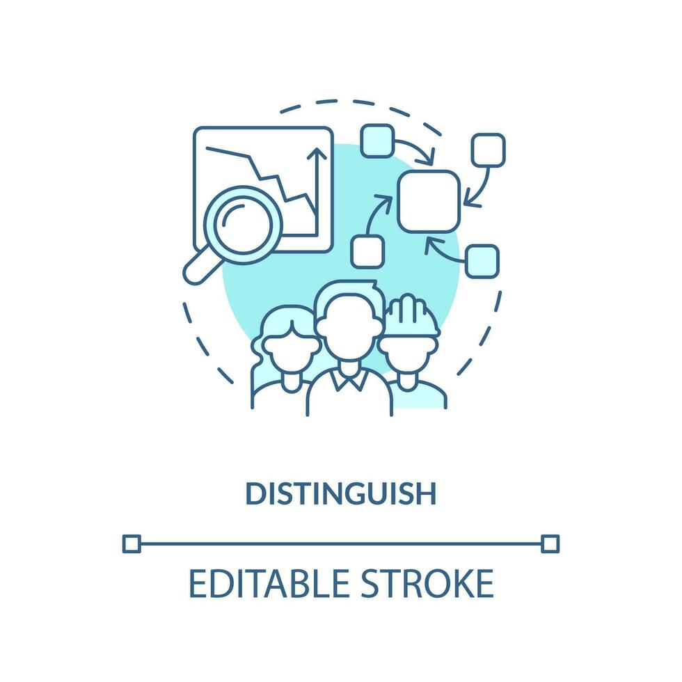 Distinguish turquoise concept icon. Separating internal and external ... Distinguish turquoise concept icon. Separating internal and external ...