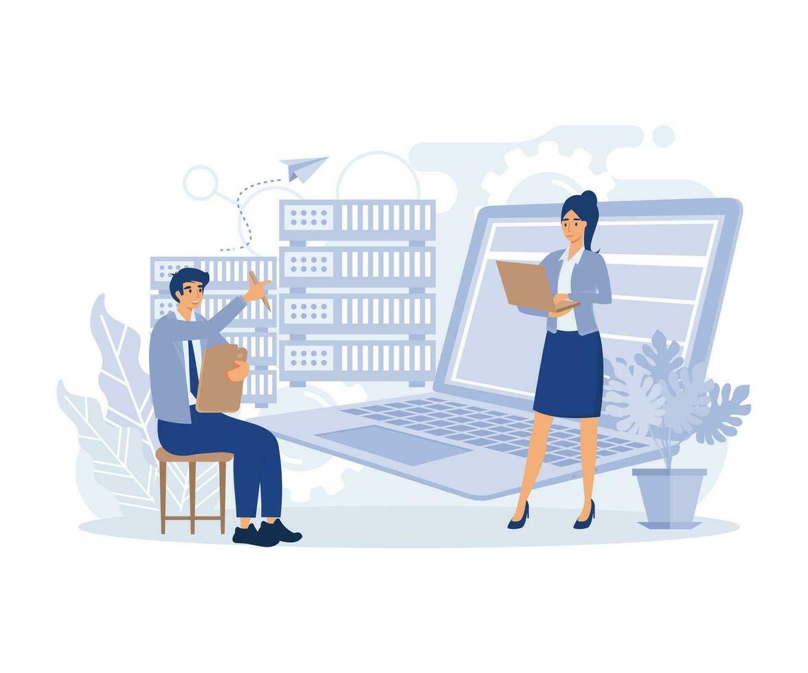 Information Storage Systems Data Center Data Monetization Data Driven Marketing Flat Vector